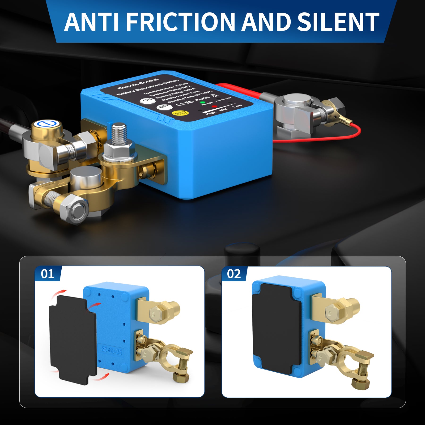 12V/24V 240A Automatic Disconnect ON-OFF Remote Control Battery Discon ...