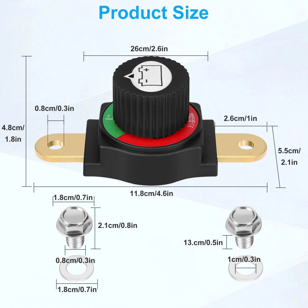 300A 12-48V DC Negative Side Post Battery Disconnect Switch In-Line Ma ...