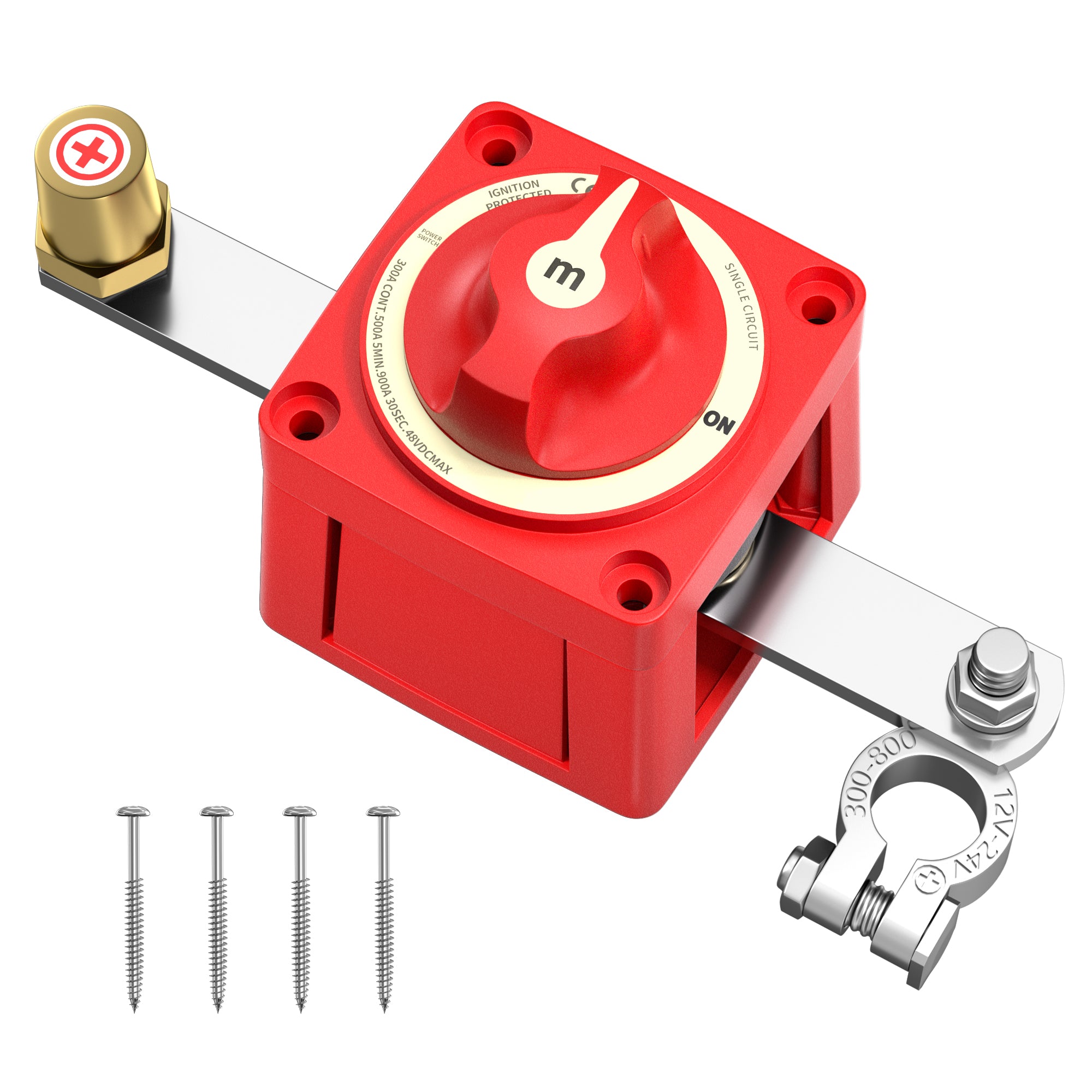 300A 12-48VDC Single Circuit ON/OFF Top Post Battery Disconnect Switch ...