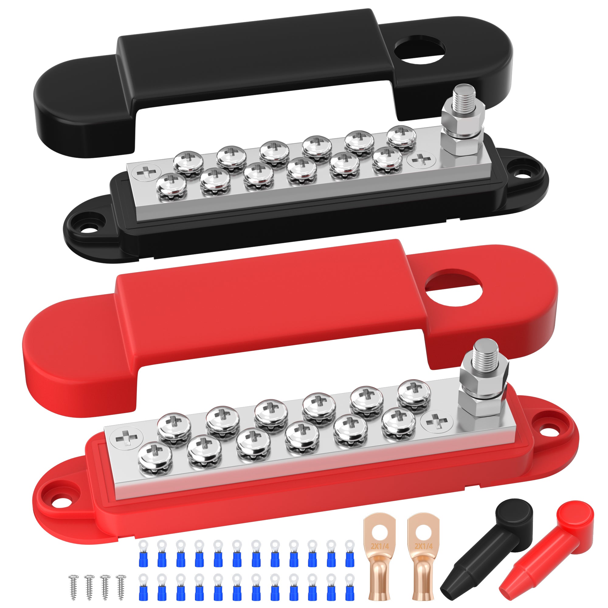 48VDC 150A 1×M6 Stud Marine Bus Bar With Cover and Terminals – DAIER