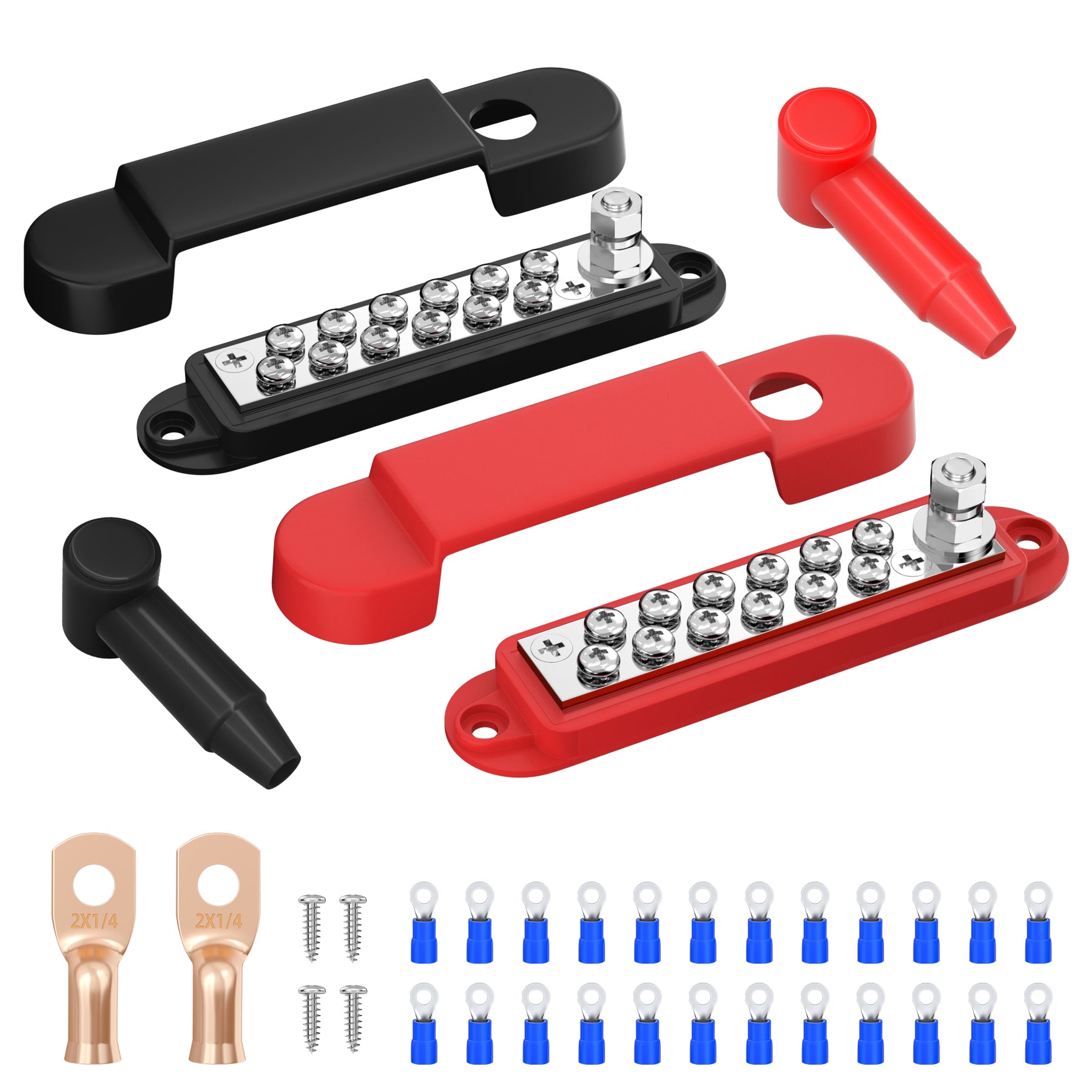 48VDC 150A 1×M6 Stud Marine Bus Bar With Cover and Terminals – DAIER