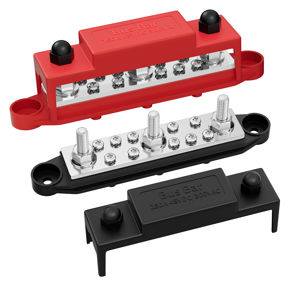 48VDC 250A Busbar 3×M8 Studs and 10×M4 Screws Power Distribution Block ...