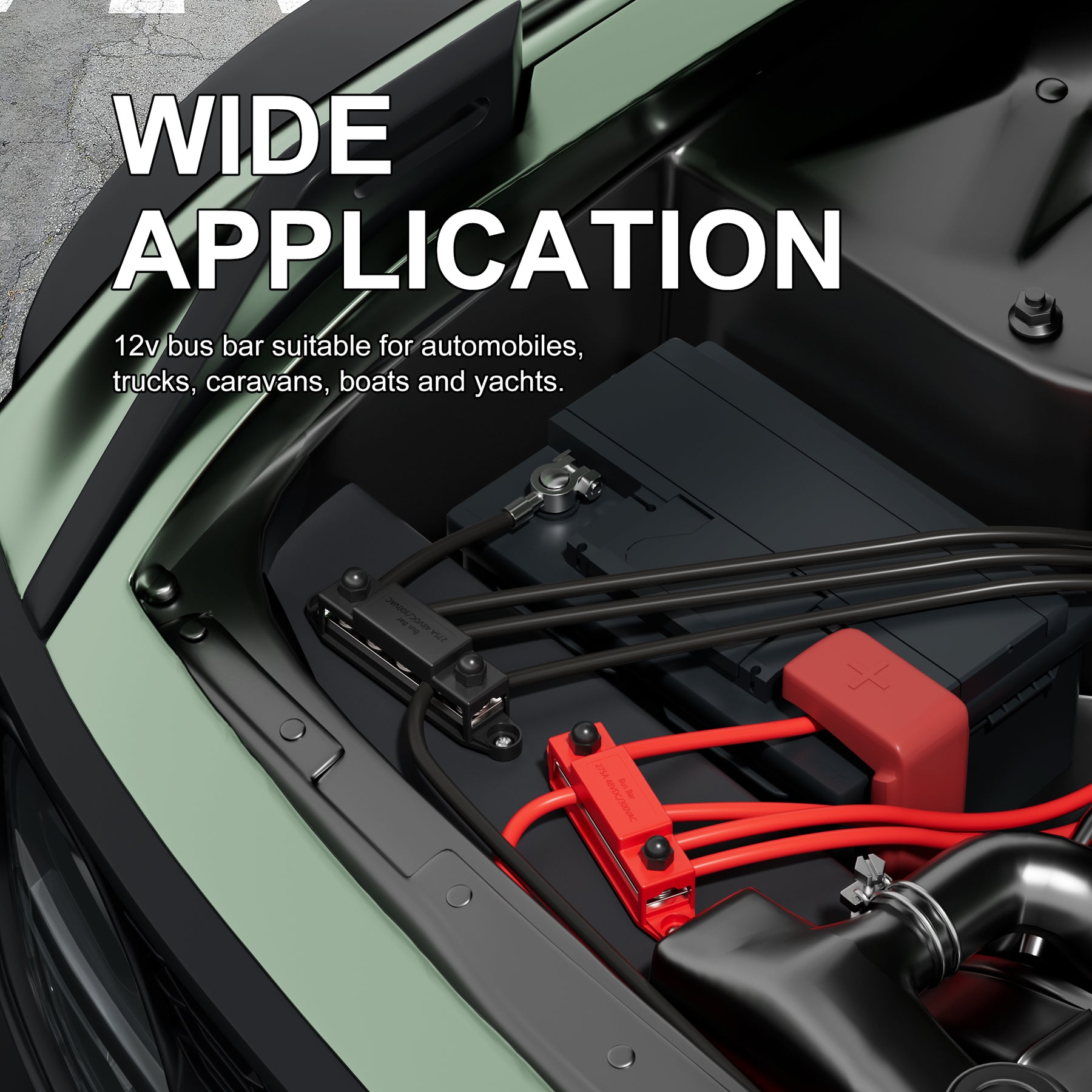 275A 12V 5xM10 Stud Battery Distribution Block Automotive Marine – DAIER