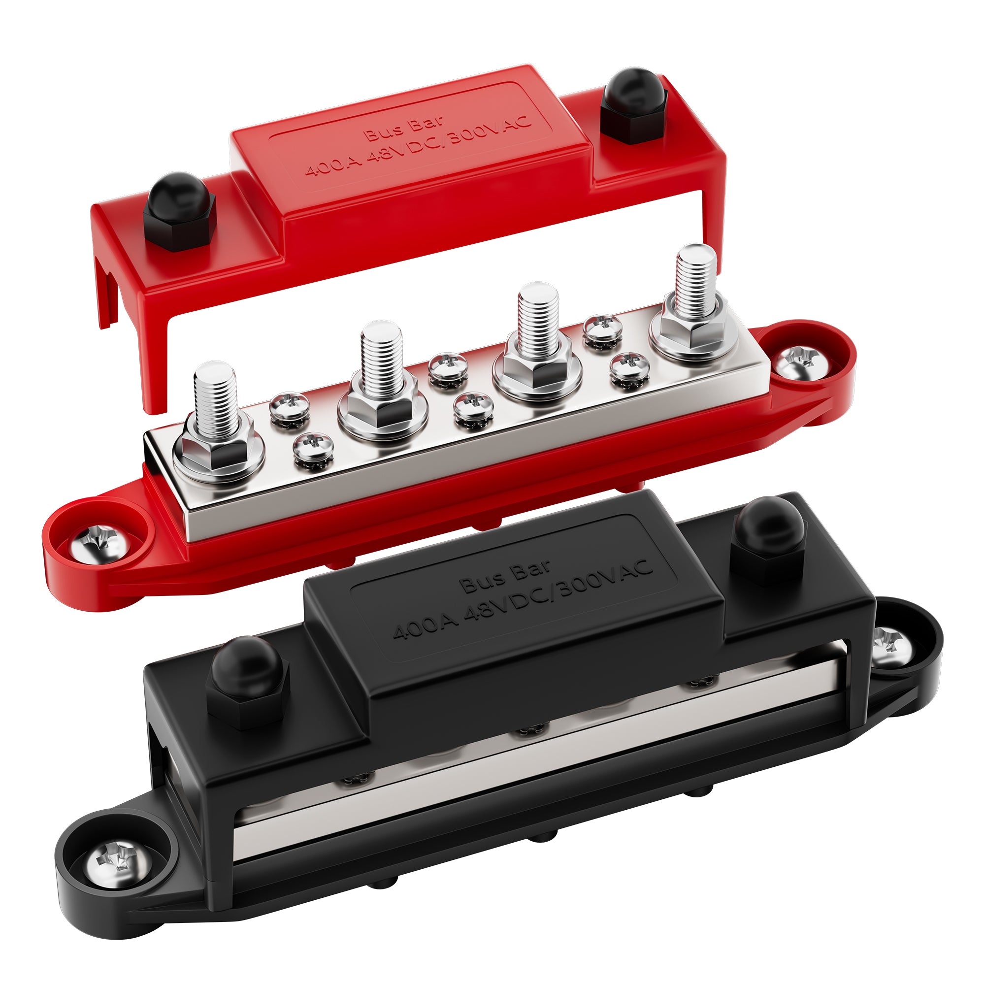 400A Busbar Distribution Block w/ 4x5/16" or 3/8" Studs and 6x#8 Screw ...