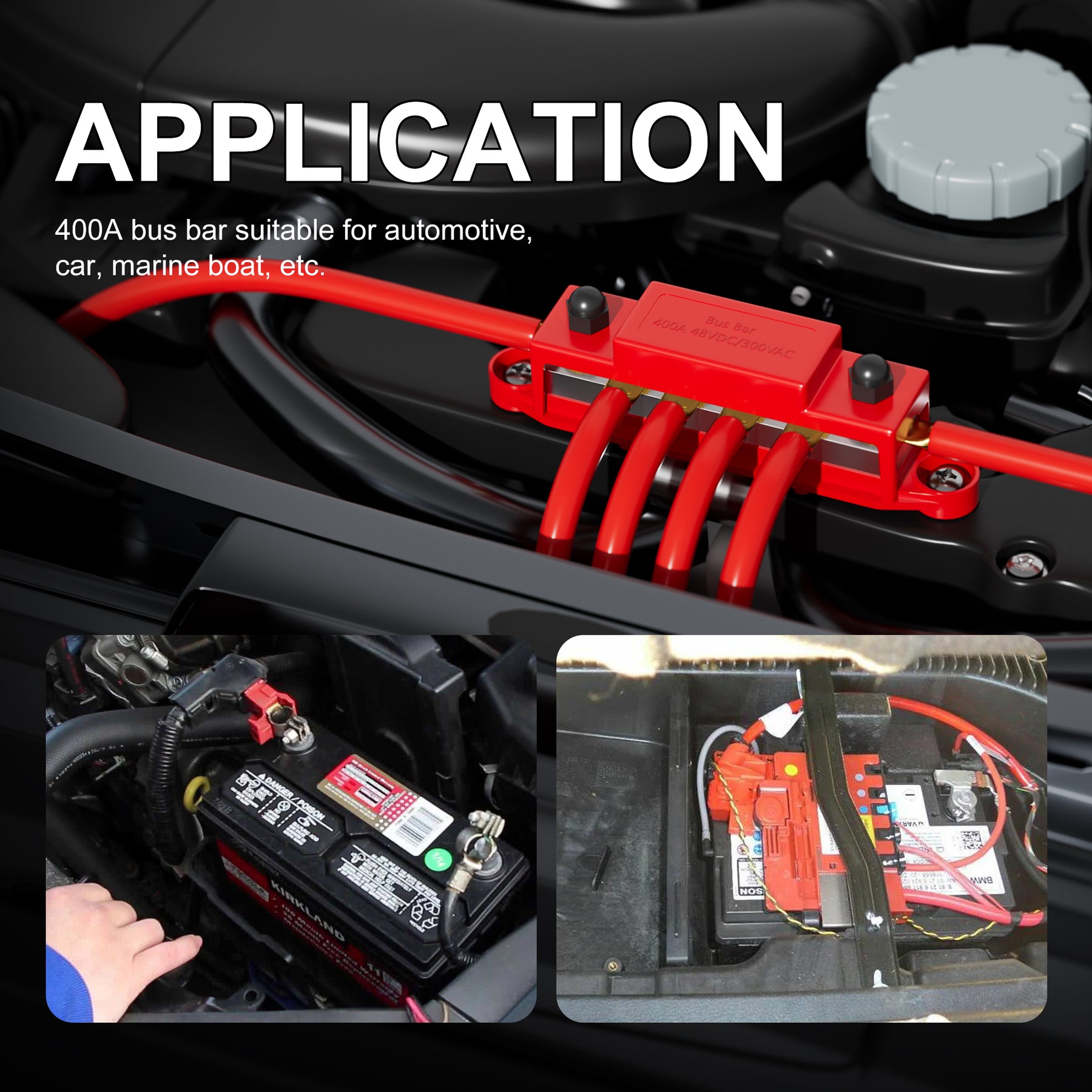 400 Amp Solid Copper Busbar with 6×5/16" (M8) Stud Terminals – DAIER