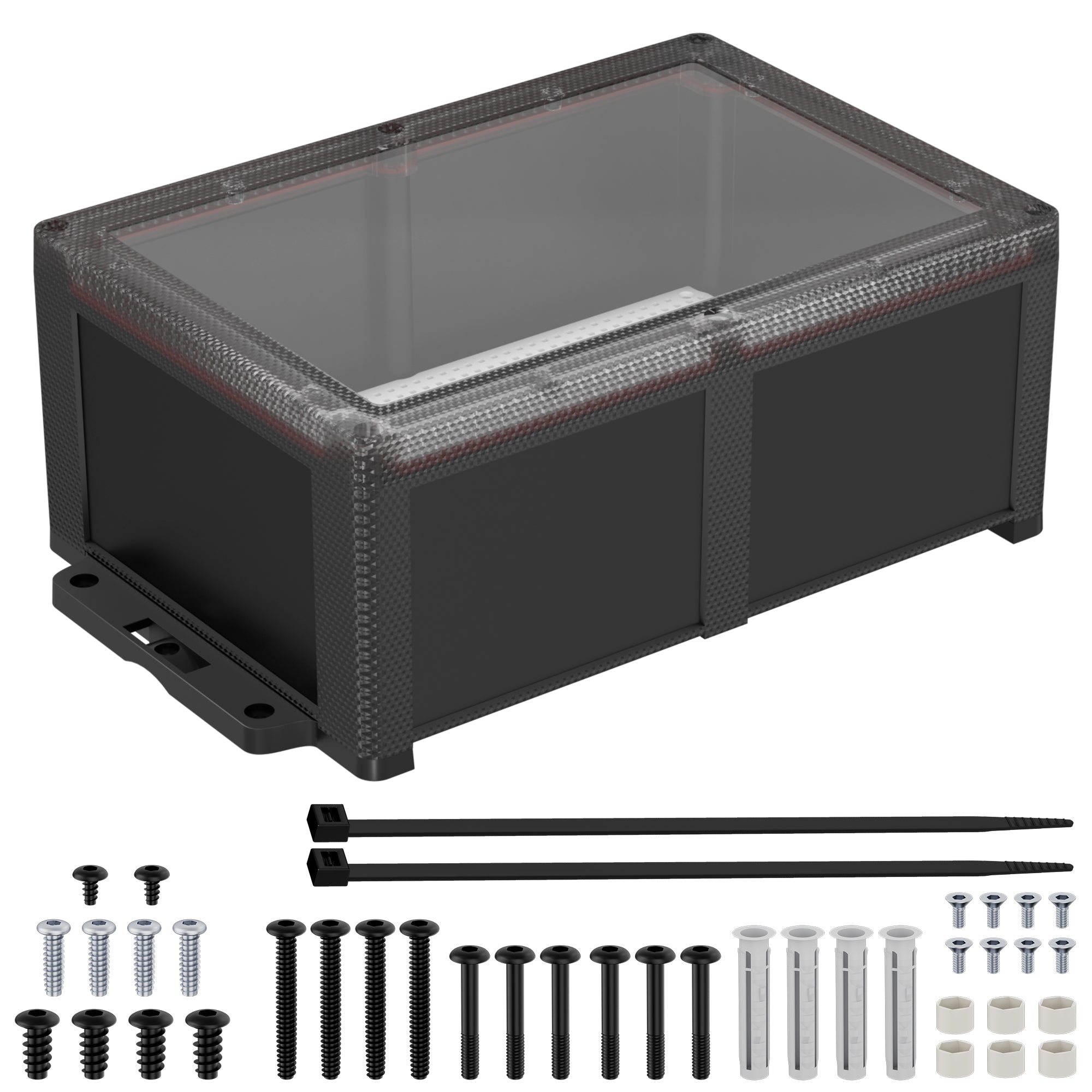 Black Waterproof Outdoor Electrical Junction Box Kit with Clear Cover ...