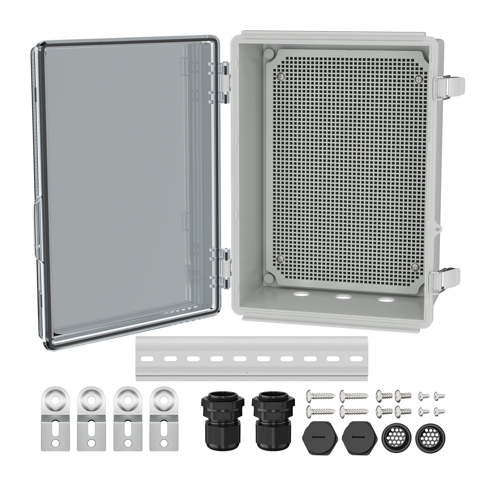 Outside Waterproof Electrical Enclosure Box with Hinged Cover - 13.8"x ...