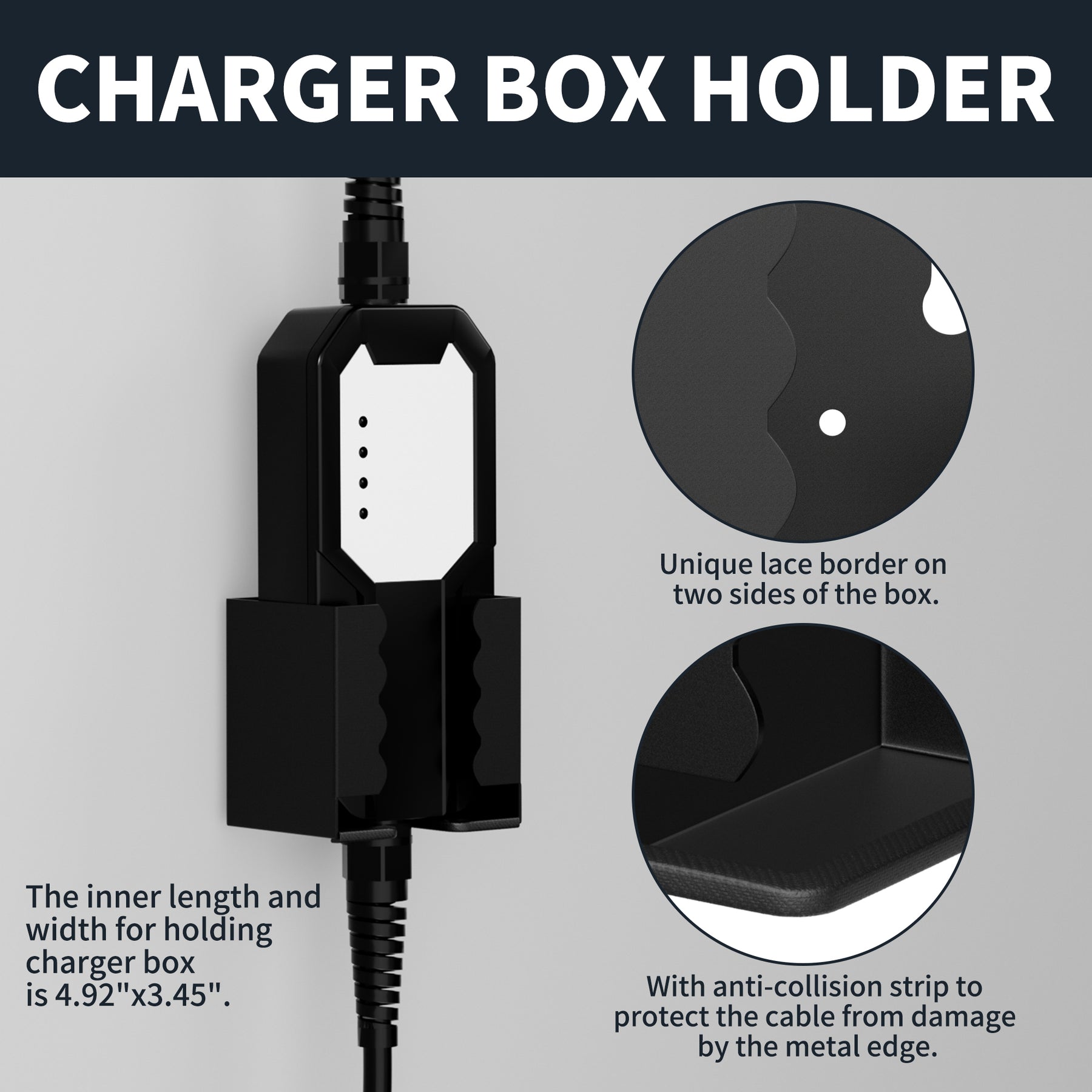 SAE J1772 J-Hook Plug EV Charger Box Holder with Cable Organizer – DAIER