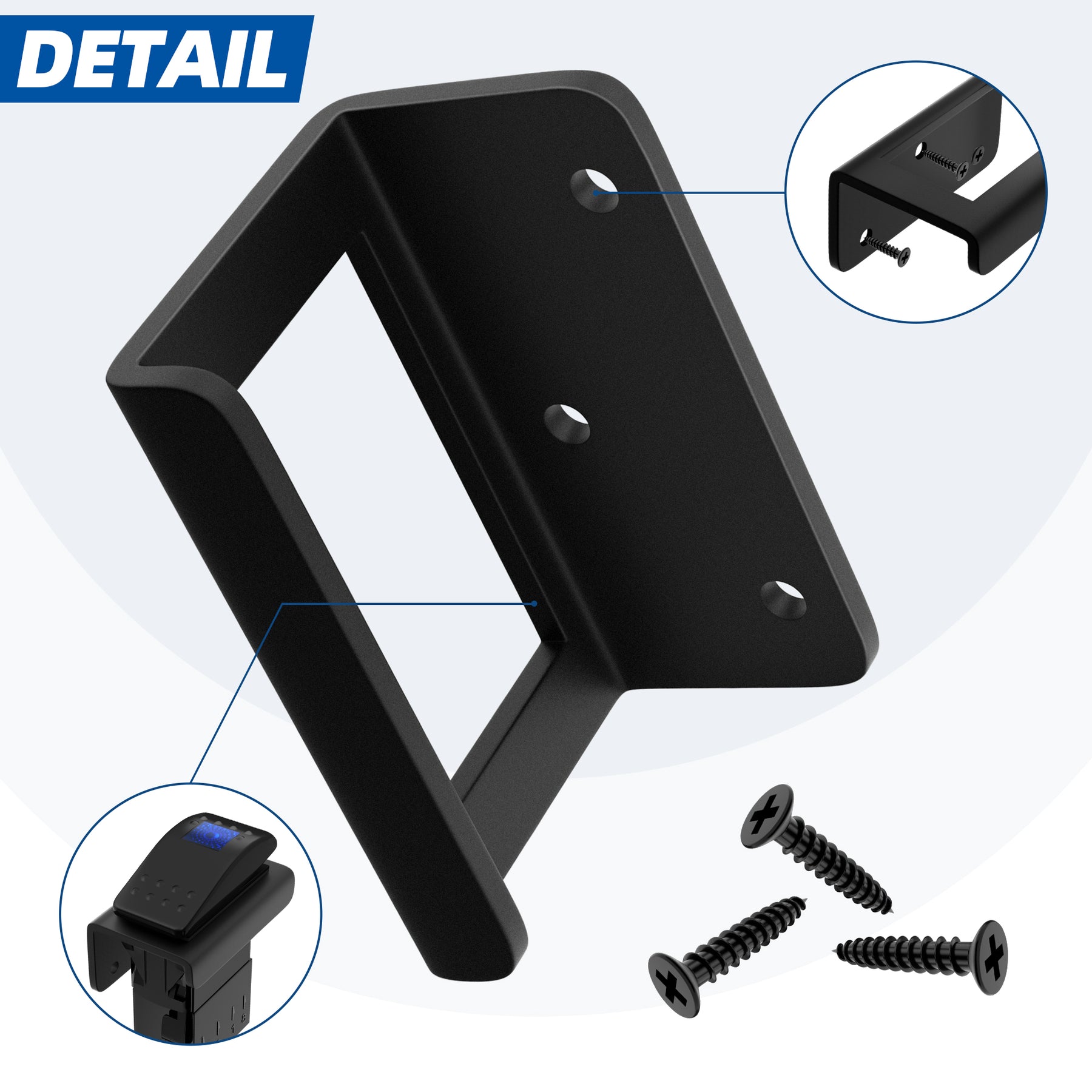 12V 3-Pins ON-OFF LED Marine Rocker Switch with Plate and Socket – DAIER