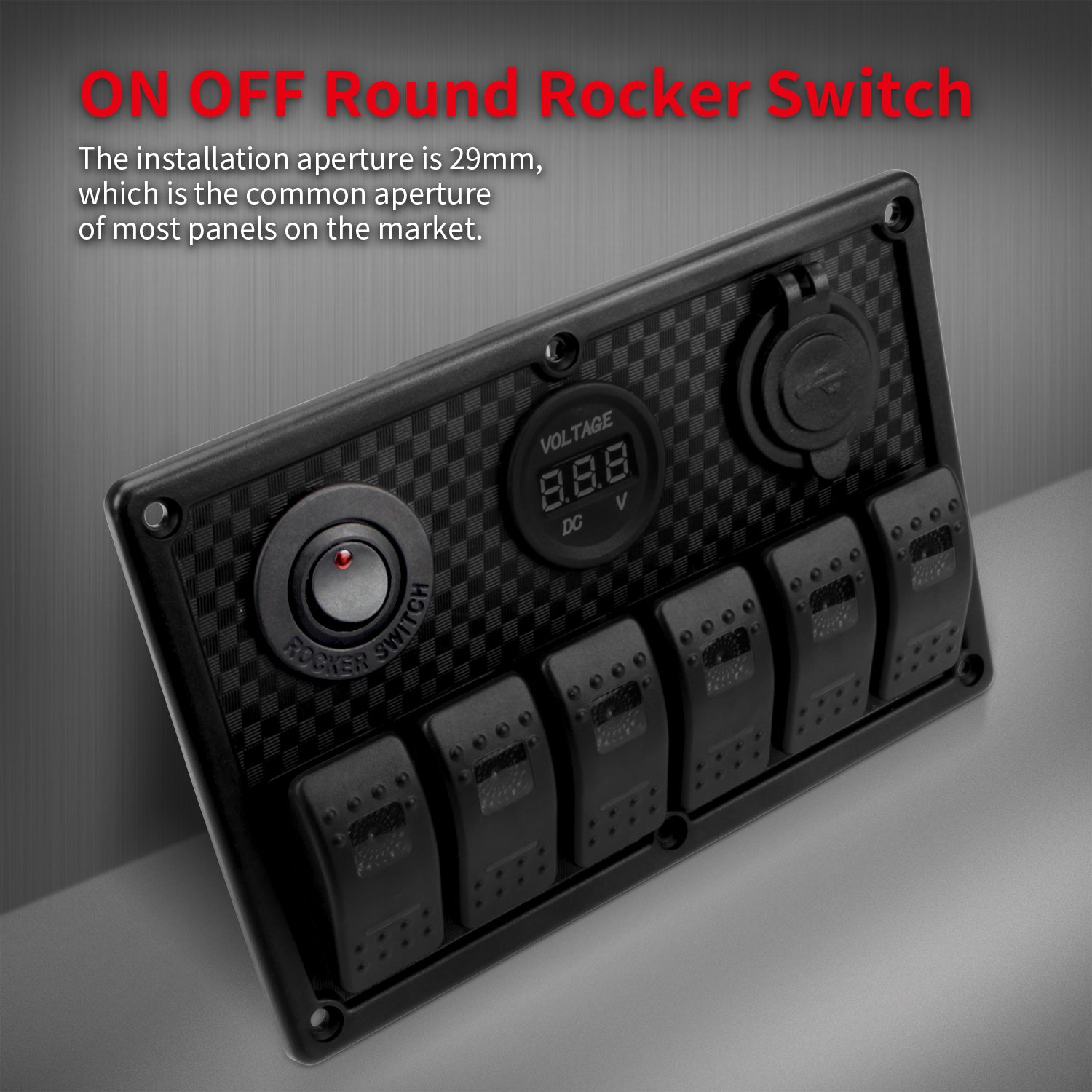 2 Sets 20A 12VDC ON-OFF SPST Dot Light Round Rocker Switch with Shell ...