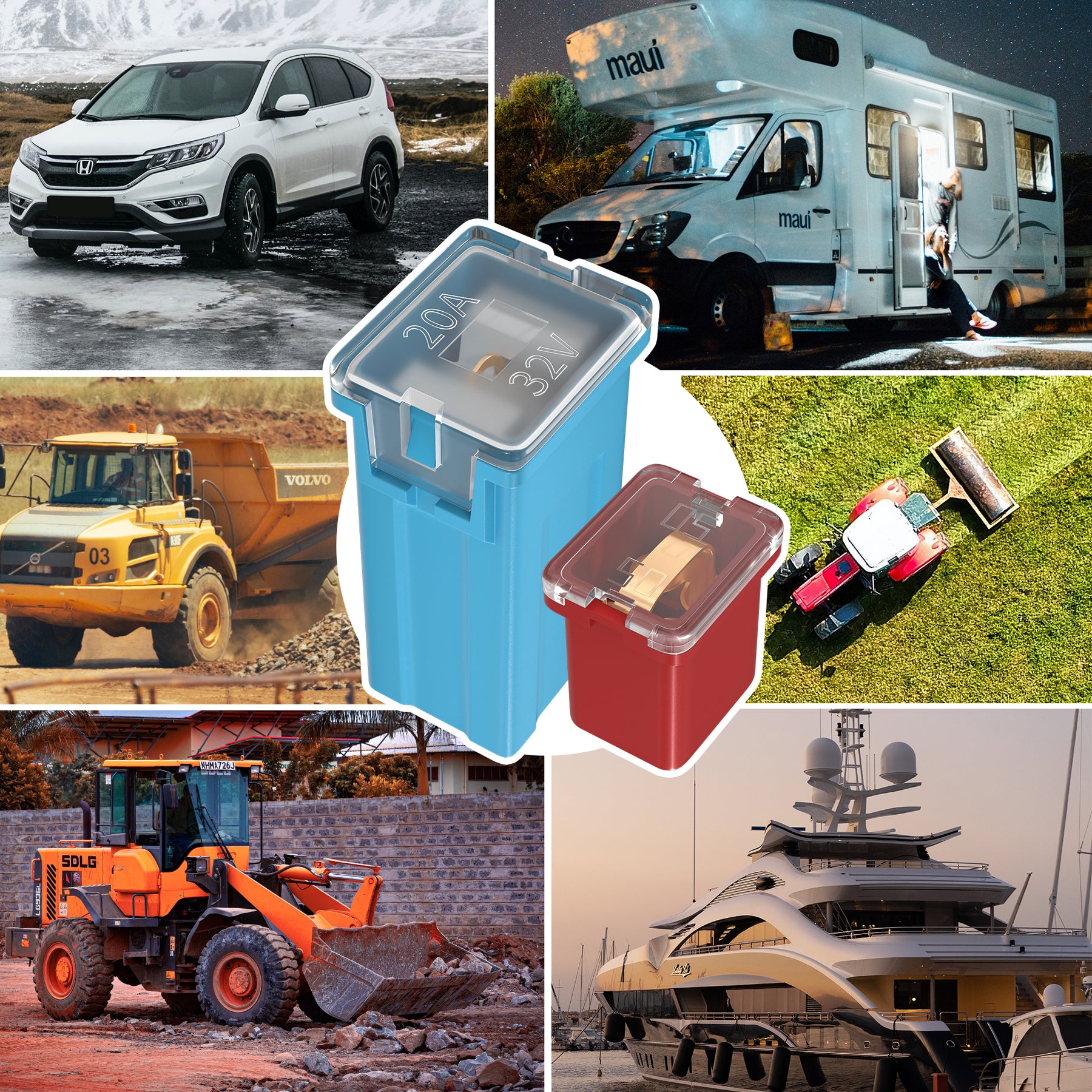 36PCS 20A-80A Low Profile and Tall Profile Jcase Box Fuses Assortment – DAIER