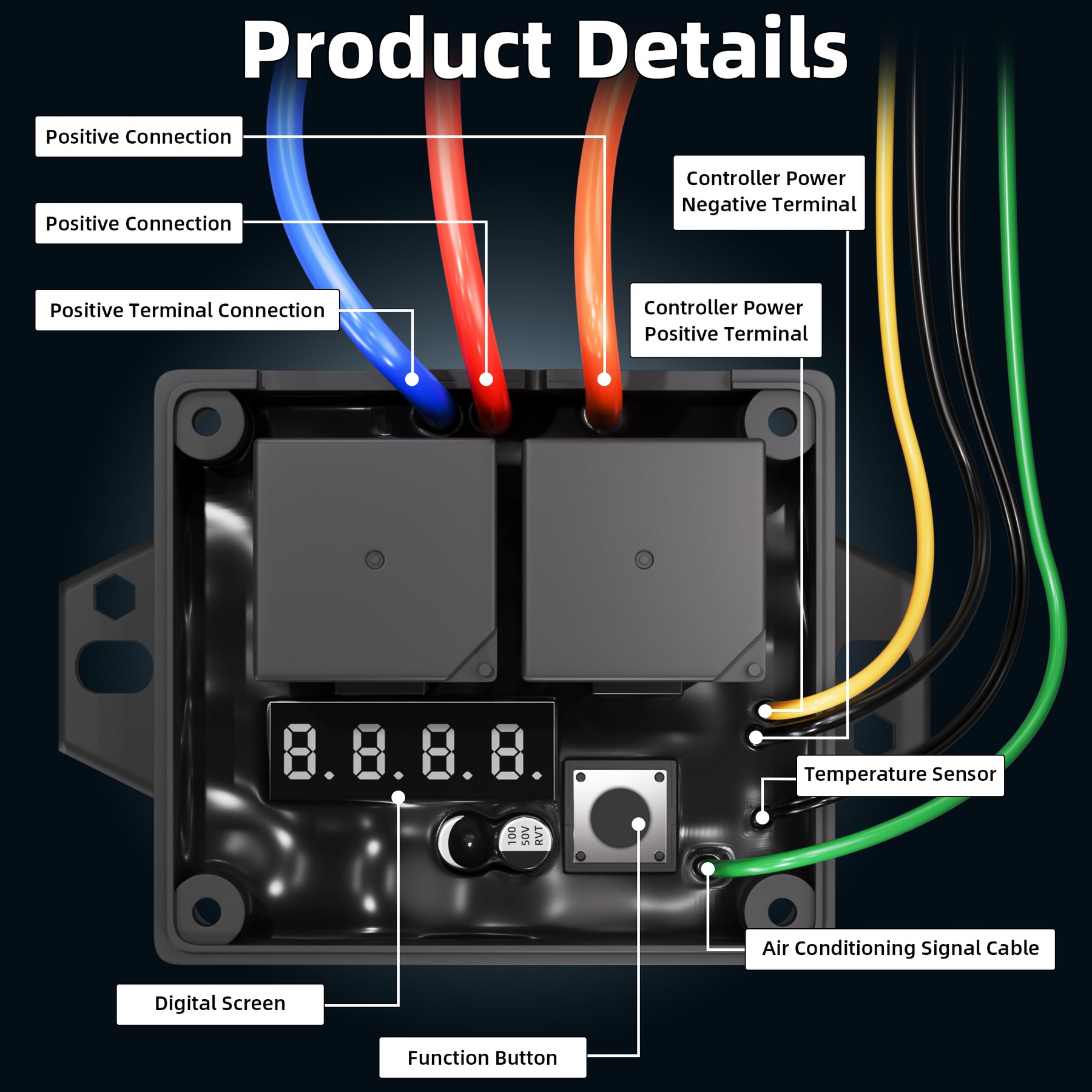 Digital Thermatic 1-2 Fan Controller Switch Kit for 12V/24V (Replaces ...
