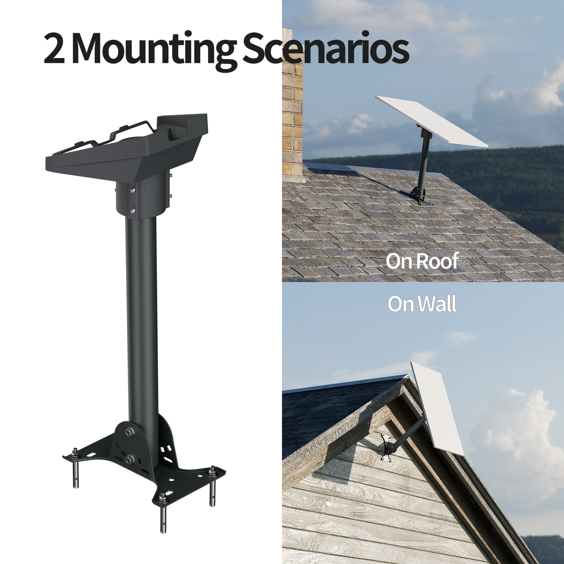 Starlink Gen 3 Adjustable Ridge Roof Mount Kit with Pipe Adapter and P ...