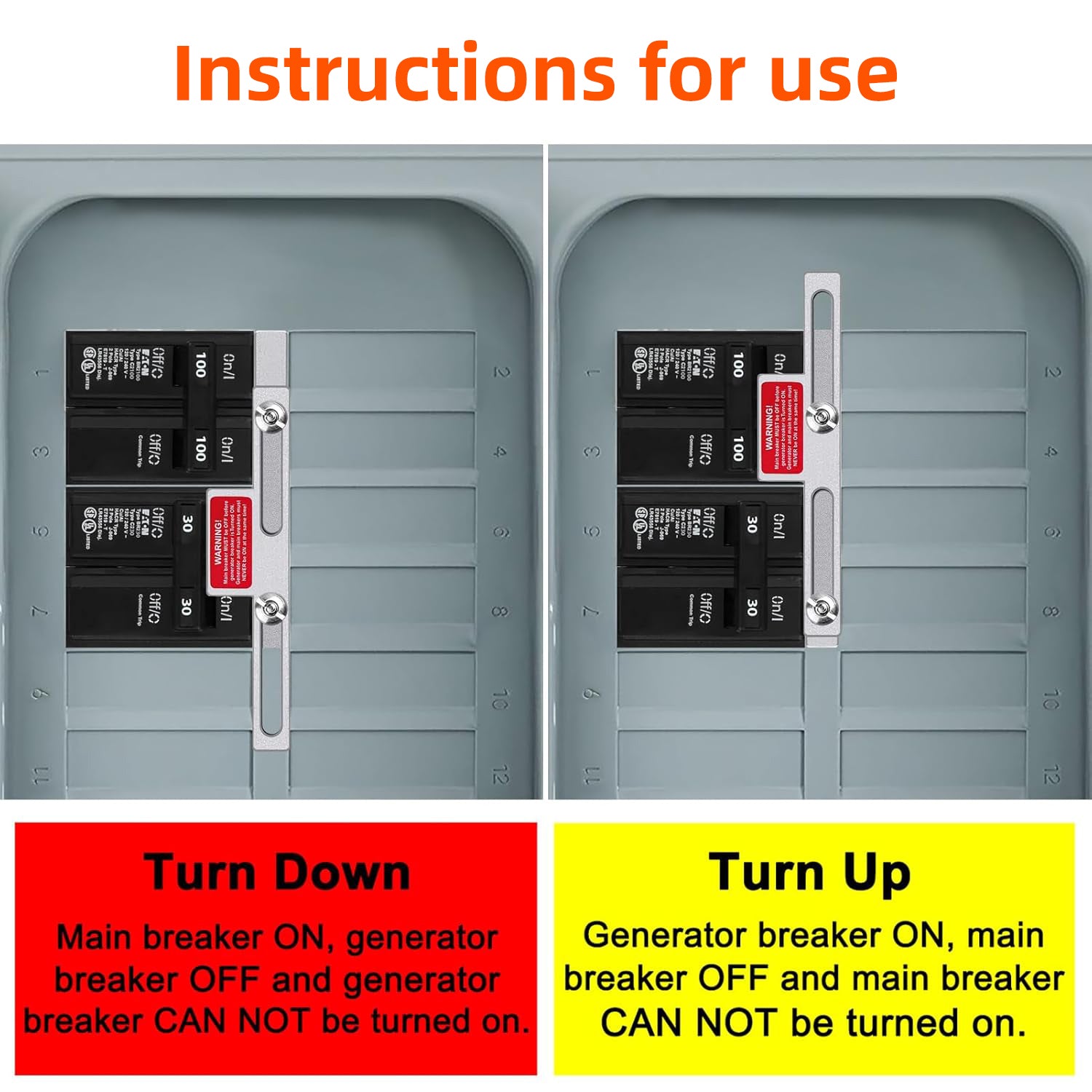 Generator Interlock Kit - Eaton Cutler Hammer BR Series 100/125A (BR-1 ...