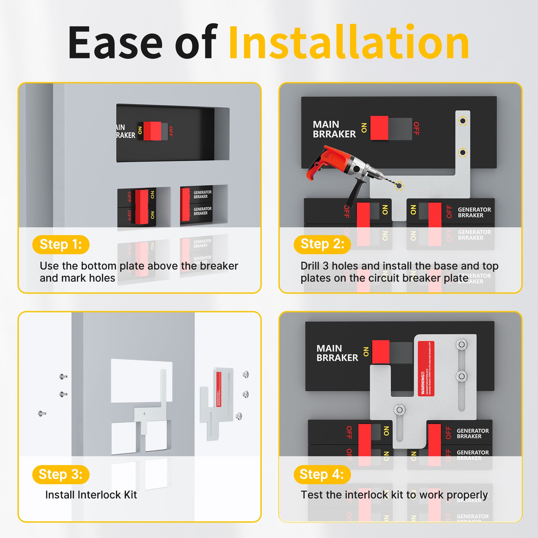 Generator Interlock Kit - Eaton CH & BR Series 150/200A (EAT-PN200), 1 ...