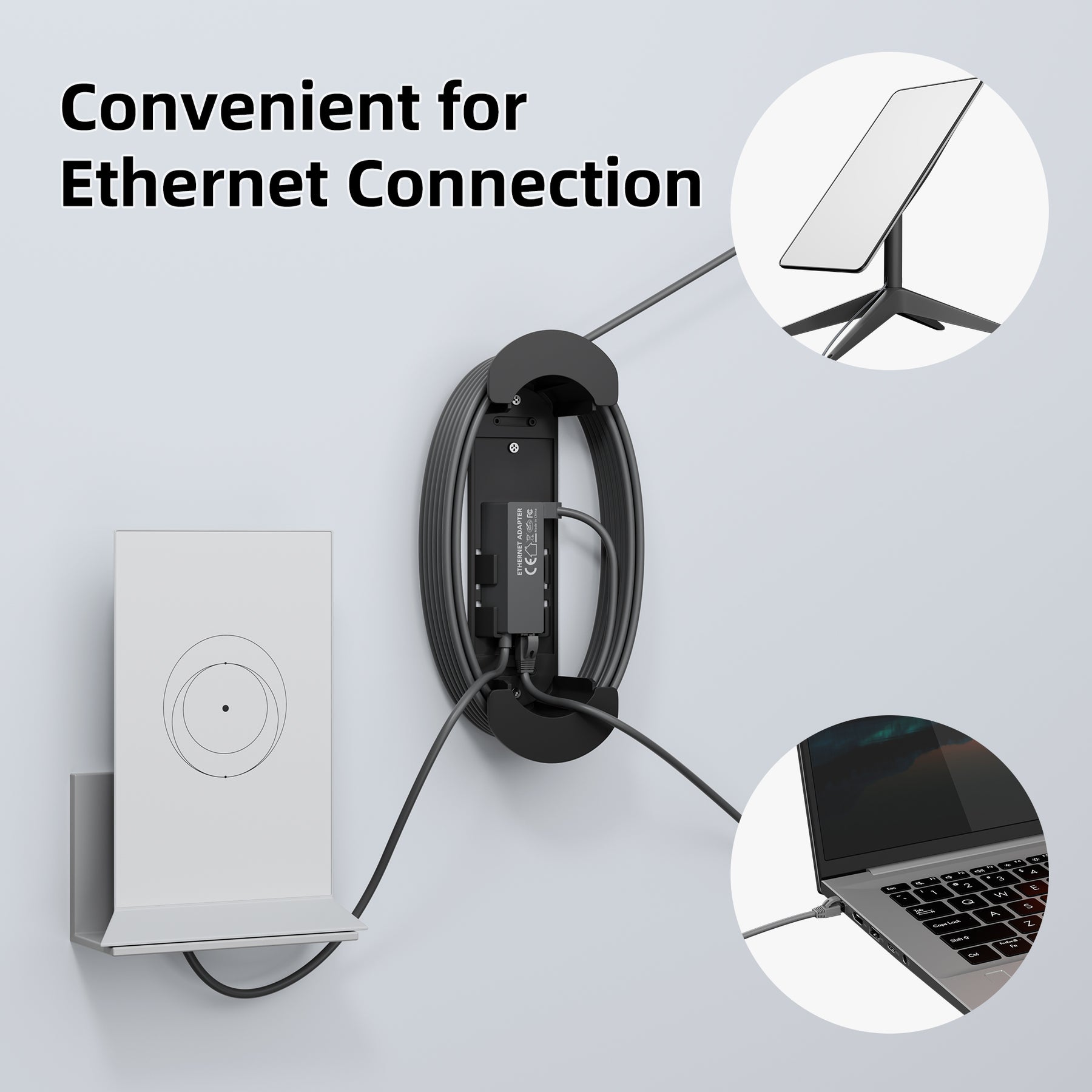 Starlink Standard Actuated Gen 2 Ethernet Adapter Kit With Cable Caddy Daier