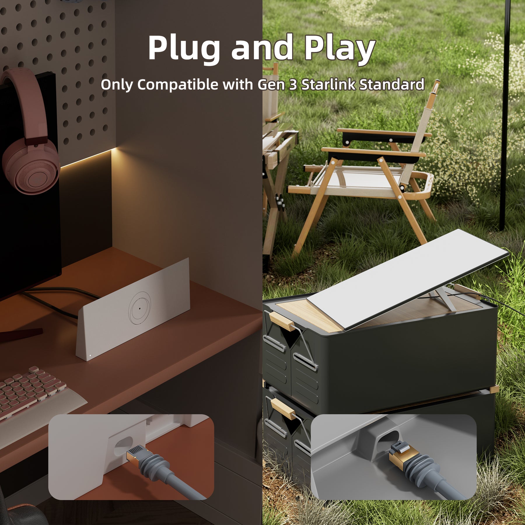 Starlink Gen 3 Replacement Extension Ethernet Cable - 16FT/49FT/82FT/1 ...