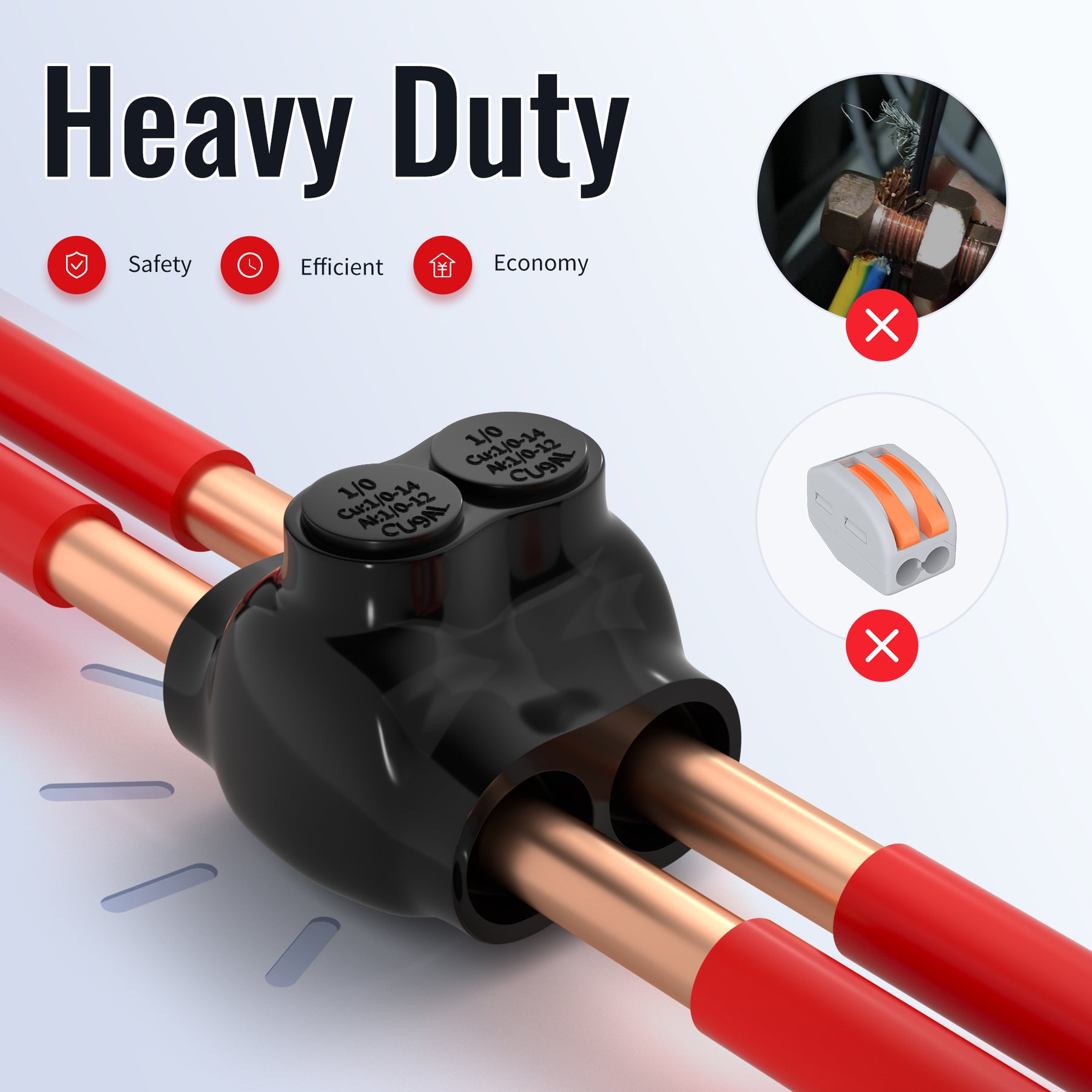1/0-14 AWG 2-Port Dual-Sided Entry Pre-Insulated Connector – DAIER