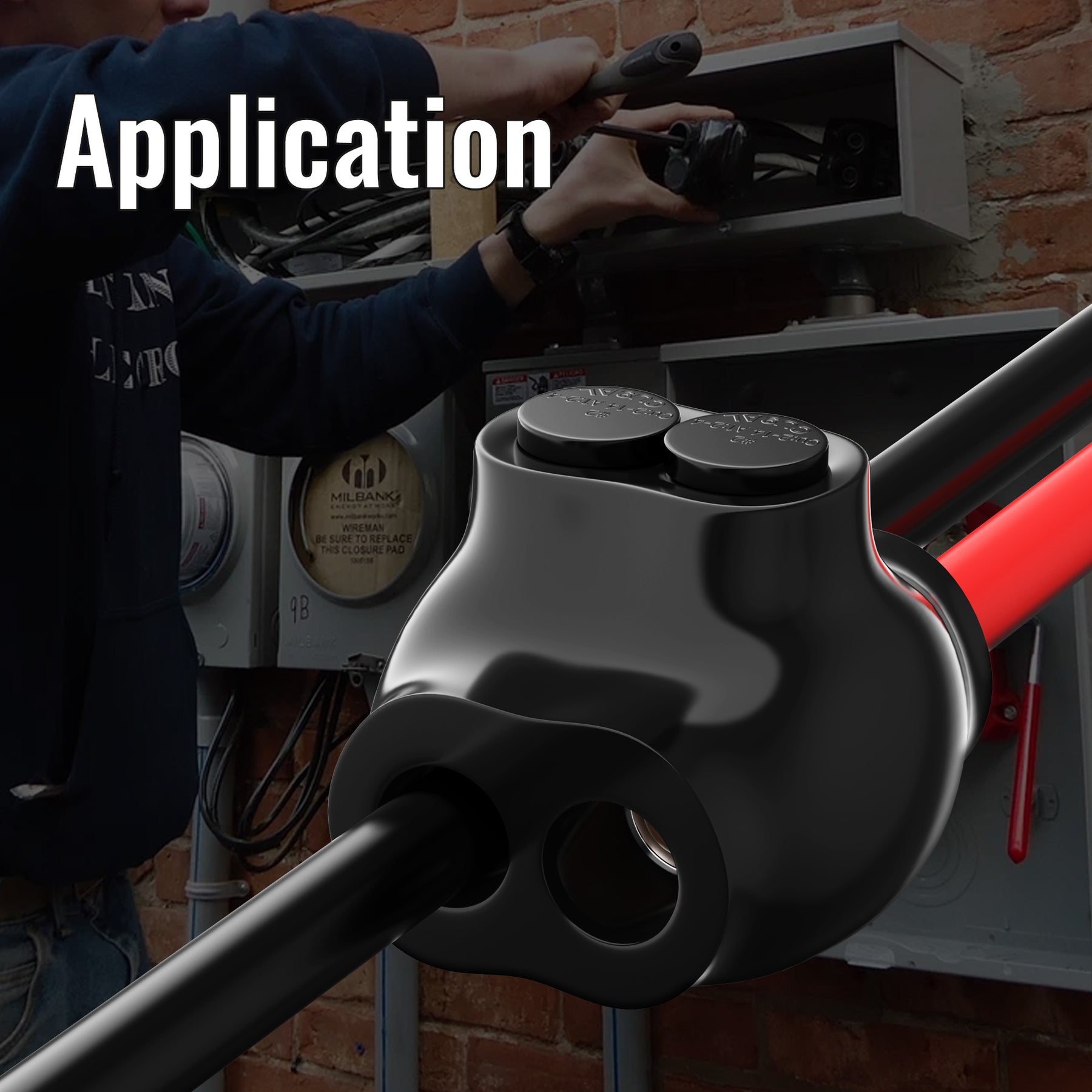 2-14 AWG Aluminum 2 Ports Dual-Side Entry Insulated Splice Connector ...