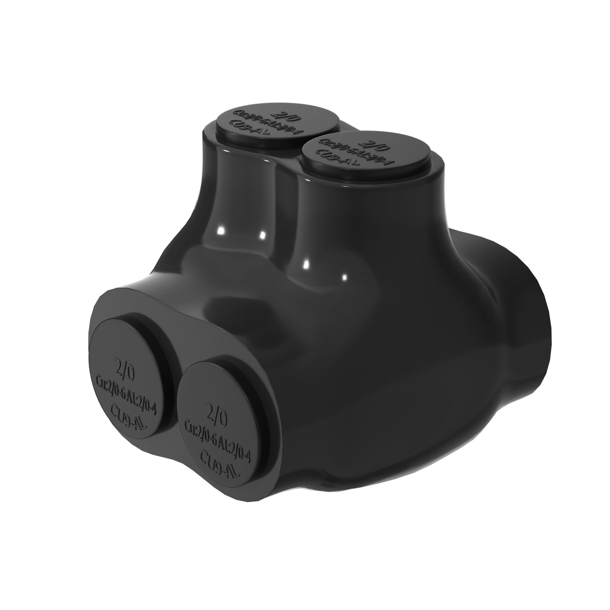 2/0 AWG - 6 AWG 2 Port Dual Entry Insulated Wire Connector for Mixed W ...