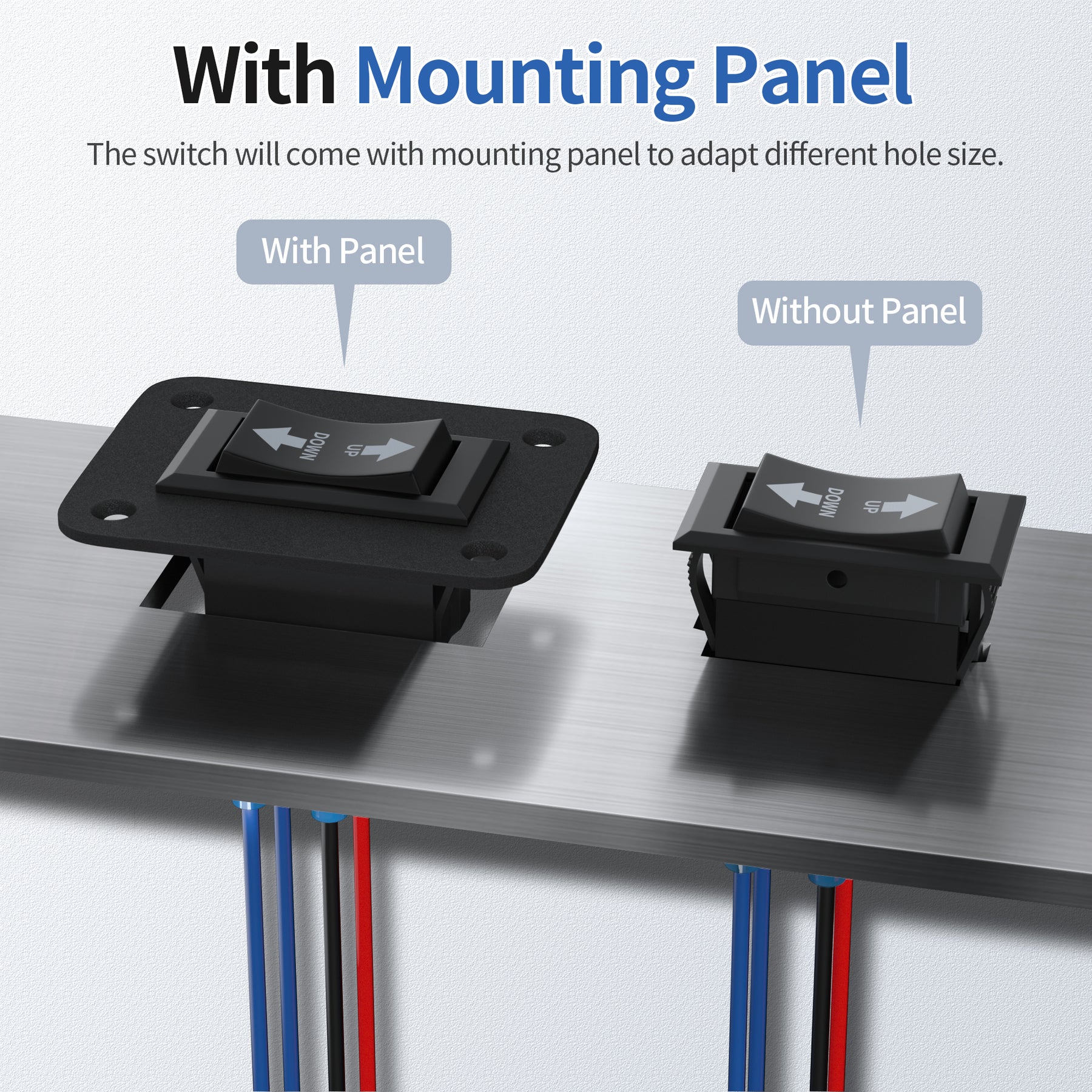 12V 30A UP/DOWN Polarity Reversing Rocker Switch Panel DPDT Momentary ...