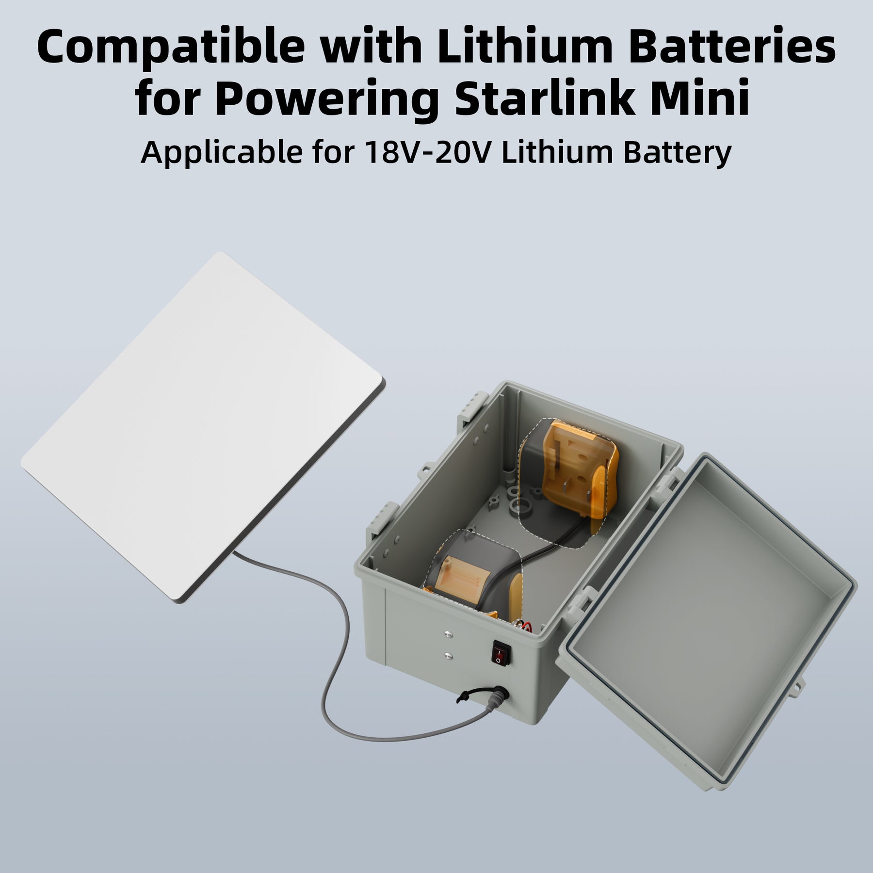 Starlink Mini Dual Dewalt 18V/20V Battery Adapter Box with DC Plug & S ...