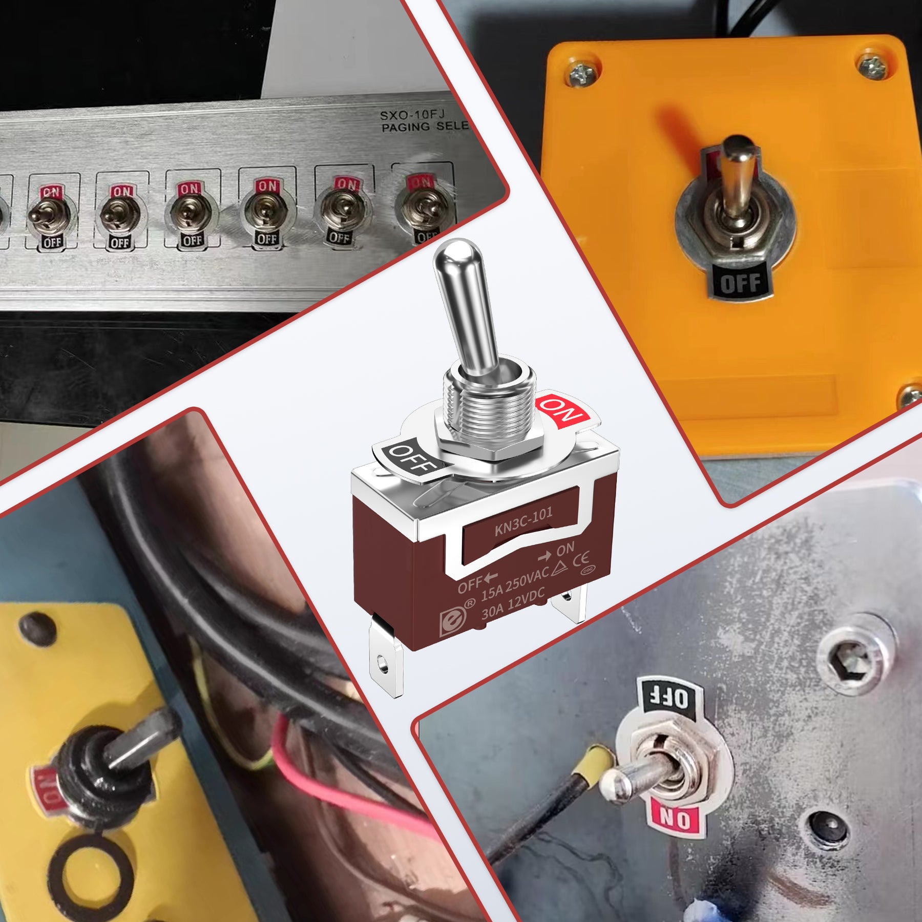 30A 12Volt Heavy Duty ON OFF SPST 2 Pin Toggle Switch with Boot Cover ...