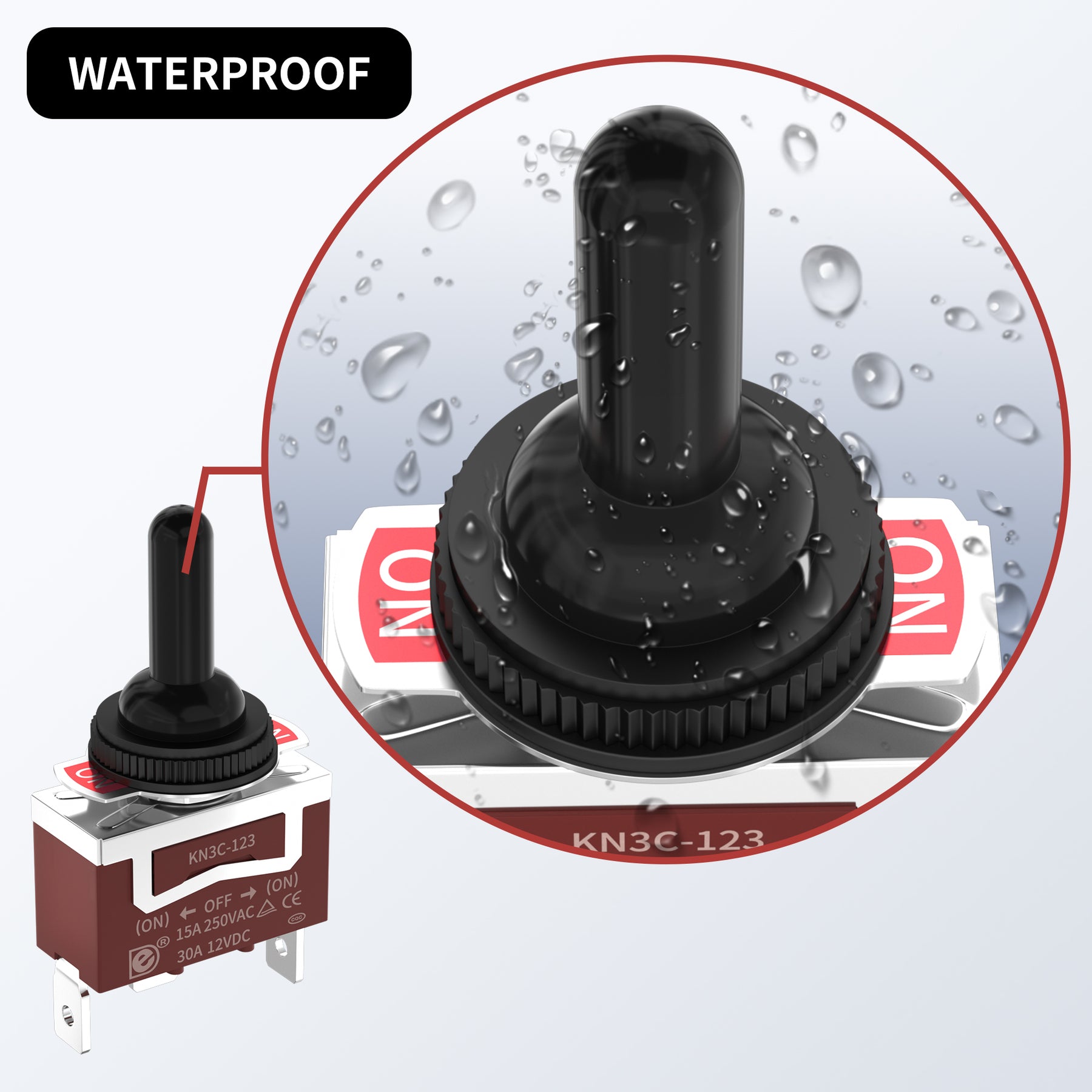 30A 12V DC Momentary SPDT (ON)-OFF-(ON) Toggle Switch for Automotive ...