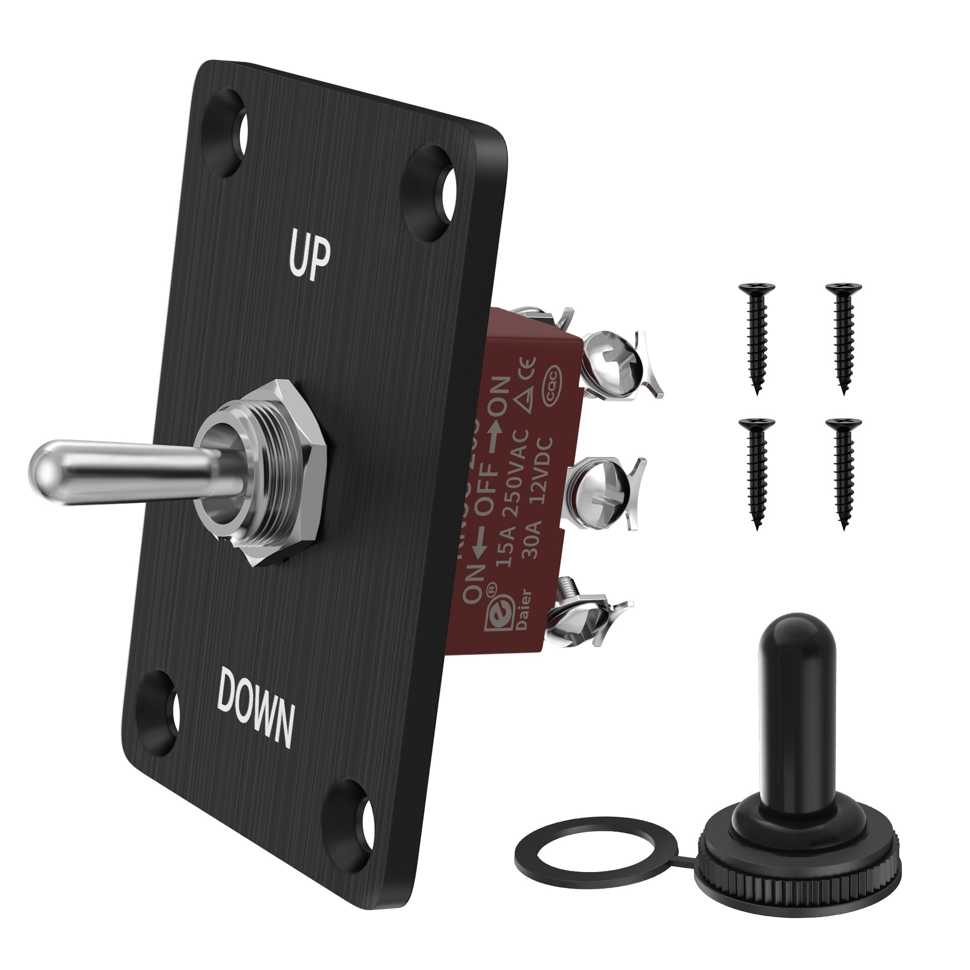 30A 12VDC / 15A 250VAC ON-OFF-ON Latching Polarity Reverse Toggle Swit ...