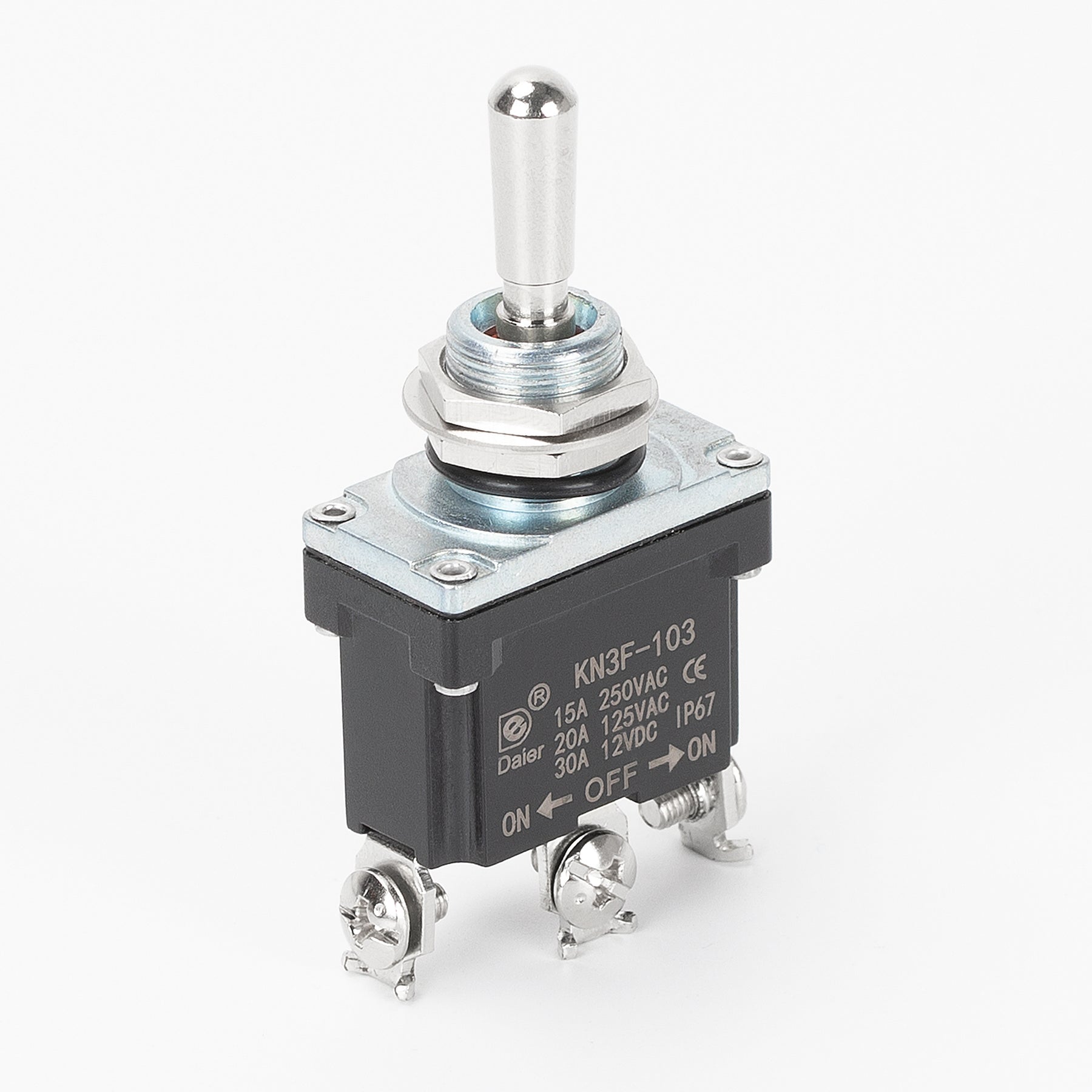 IP67 30A 12V SPDT ON-OFF-ON 3 Pin Waterproof Toggle Switch – DAIER