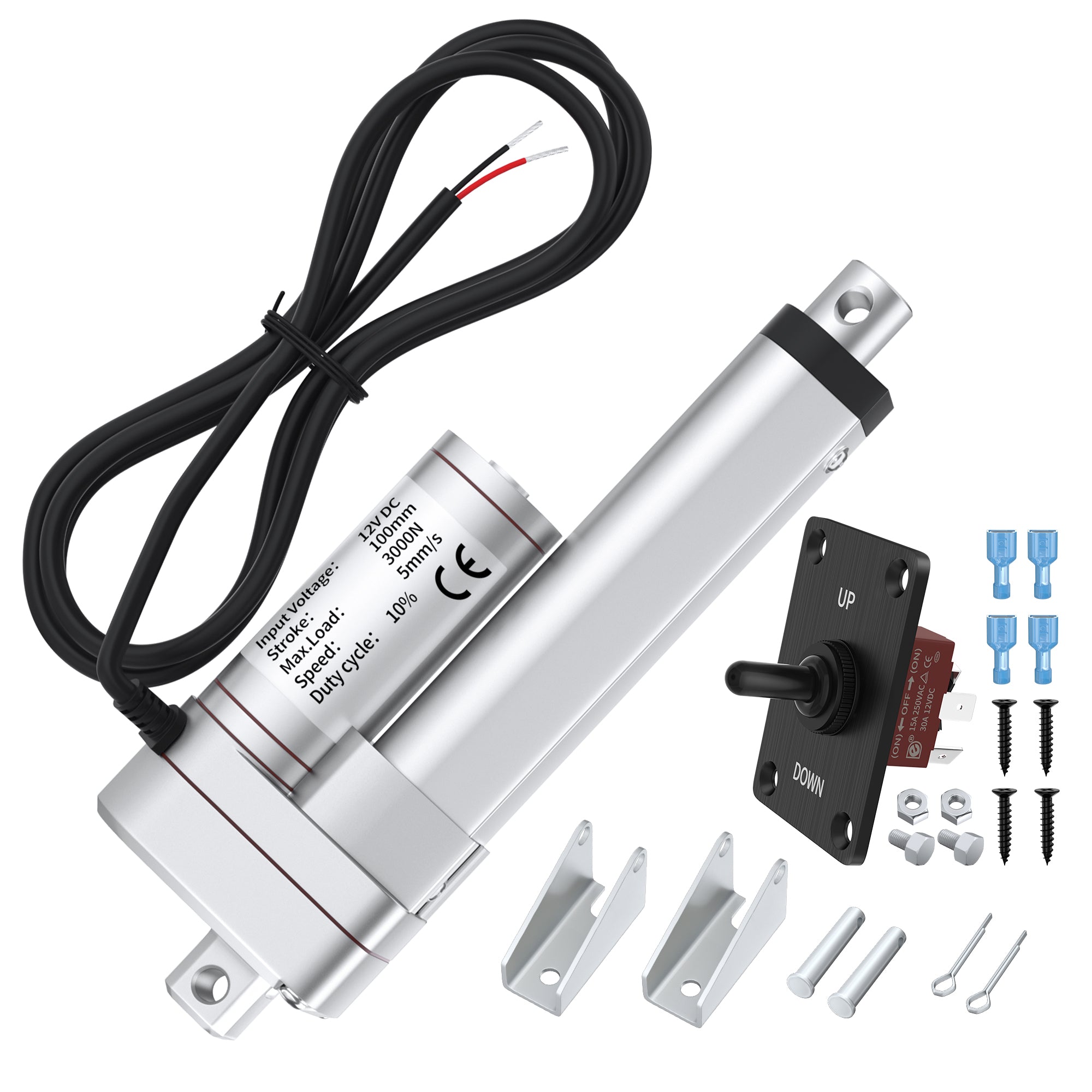 4"/100mm Stroke 3000N/600lbs 12V DC Electric Linear Actuator Kit – DAIER
