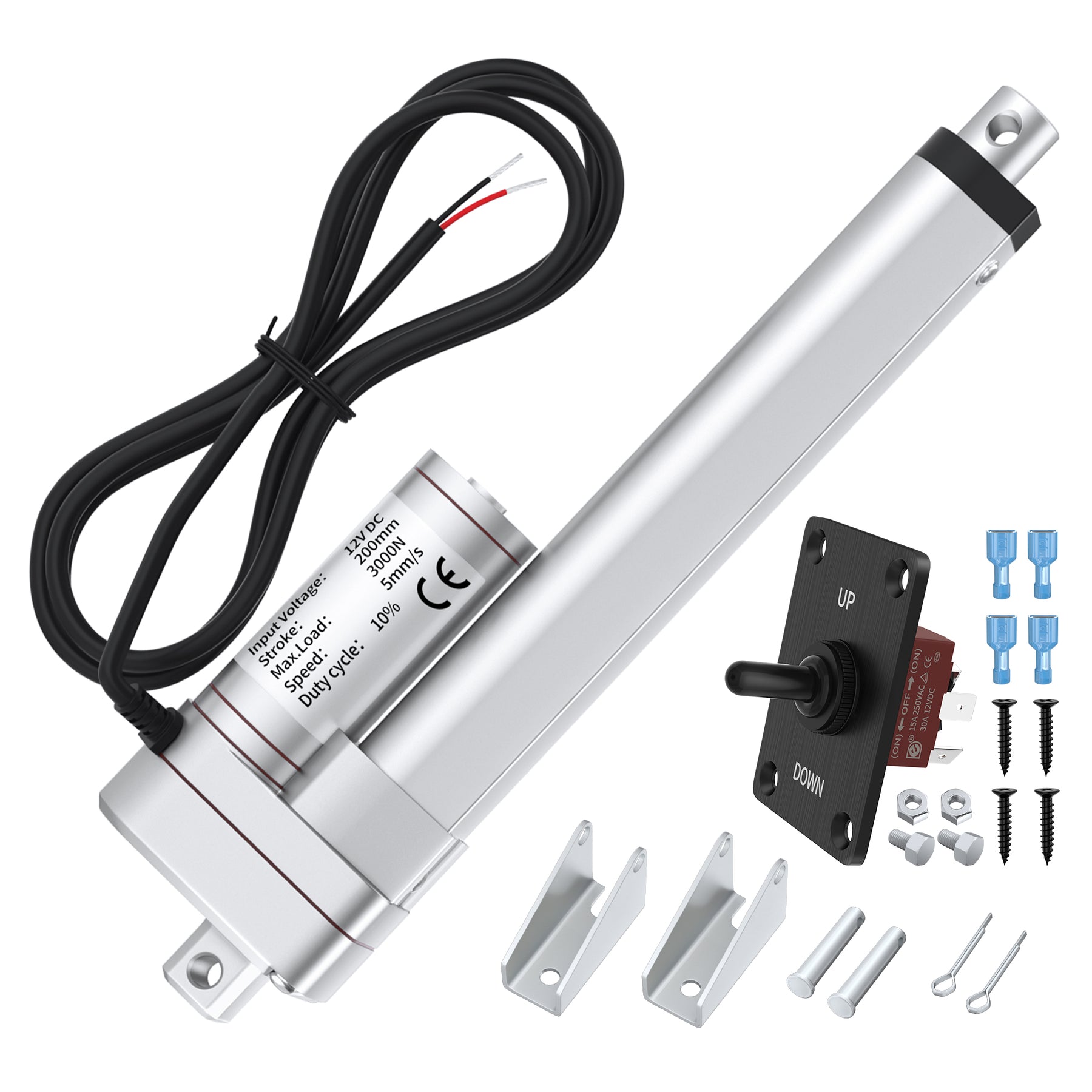 8"/200mm Stroke 3000N/600lbs 12 Volt Linear Motion Actuator with Contr ...