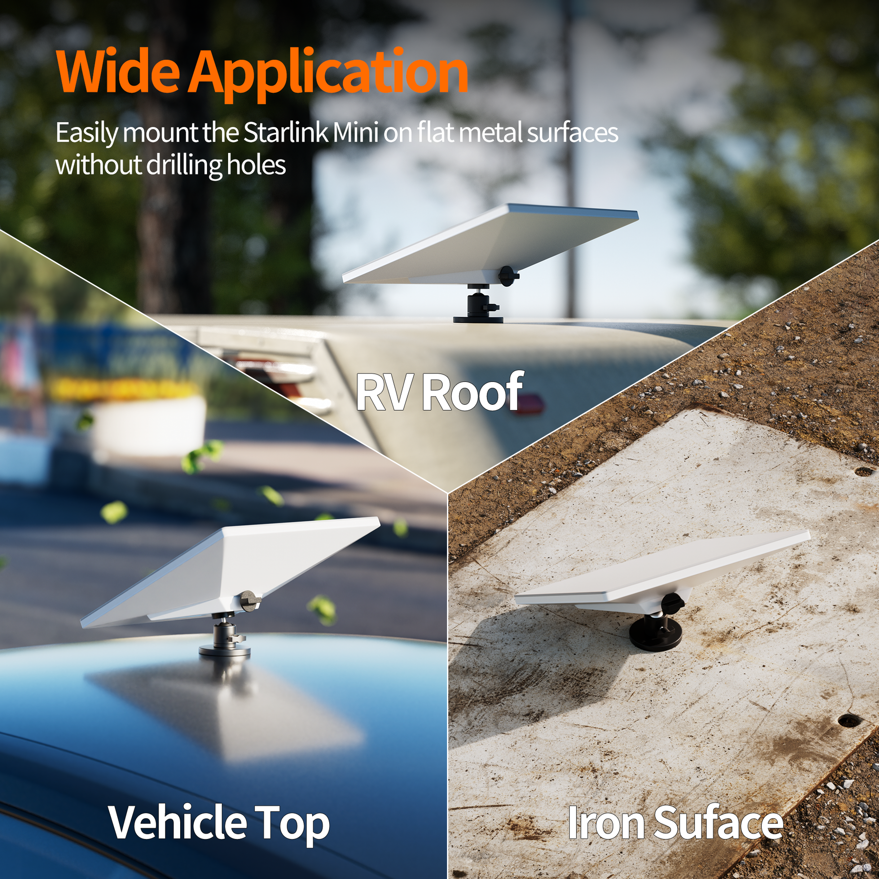 Starlink Mini 360° Adjustment Magnetic Roof Mount with Mount Adapter ...