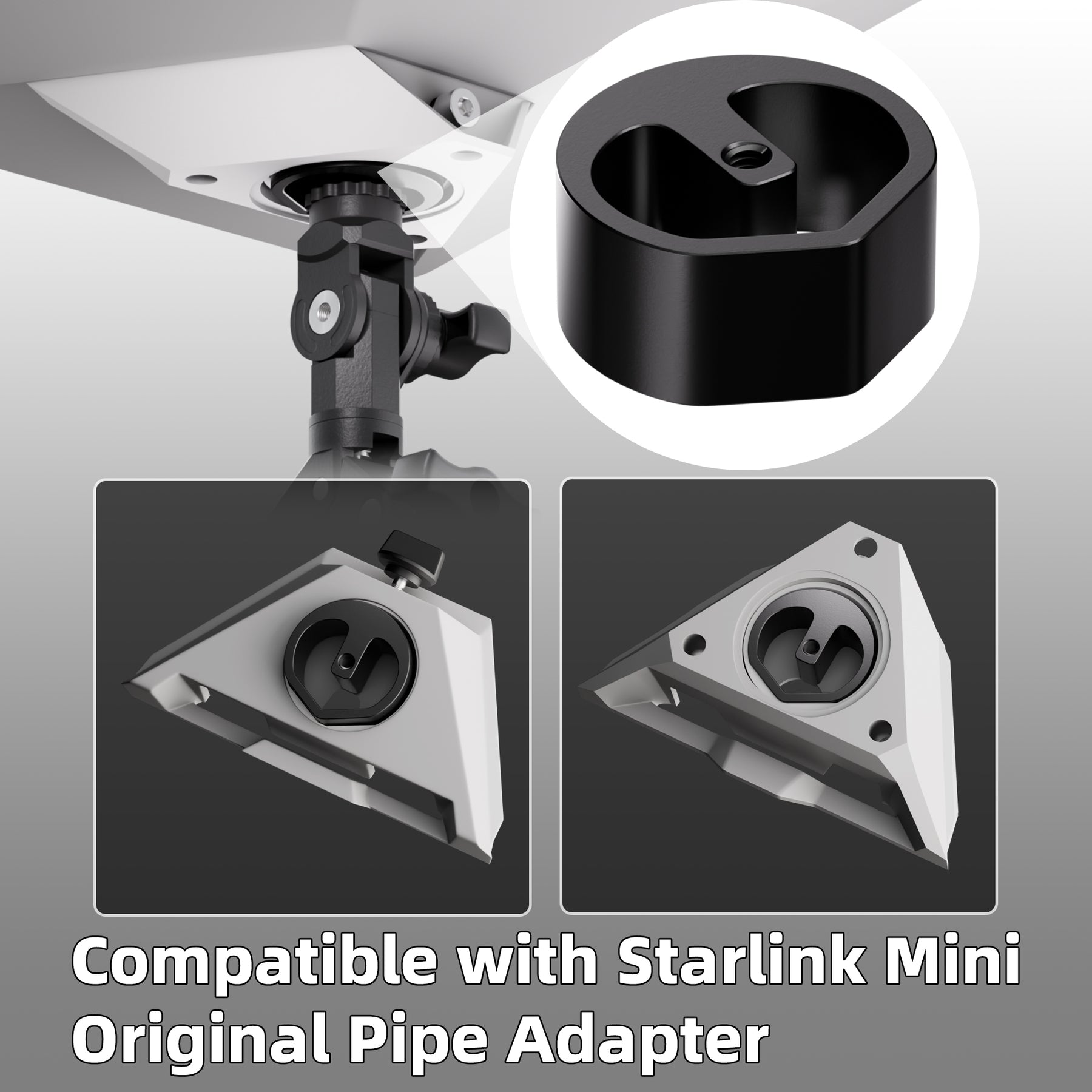 Starlink Mini Clamp Mount with 1/4" Screw Mount and Tripod Adapter – DAIER