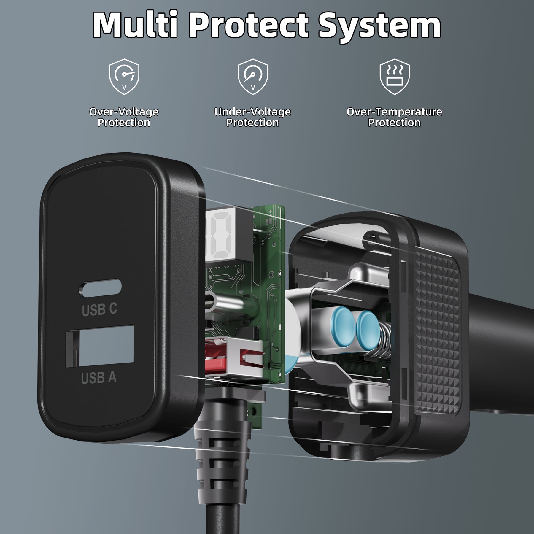 Starlink Mini USB-A/USB-C/DC Output Car Charger with Voltmeter - 9.84F ...