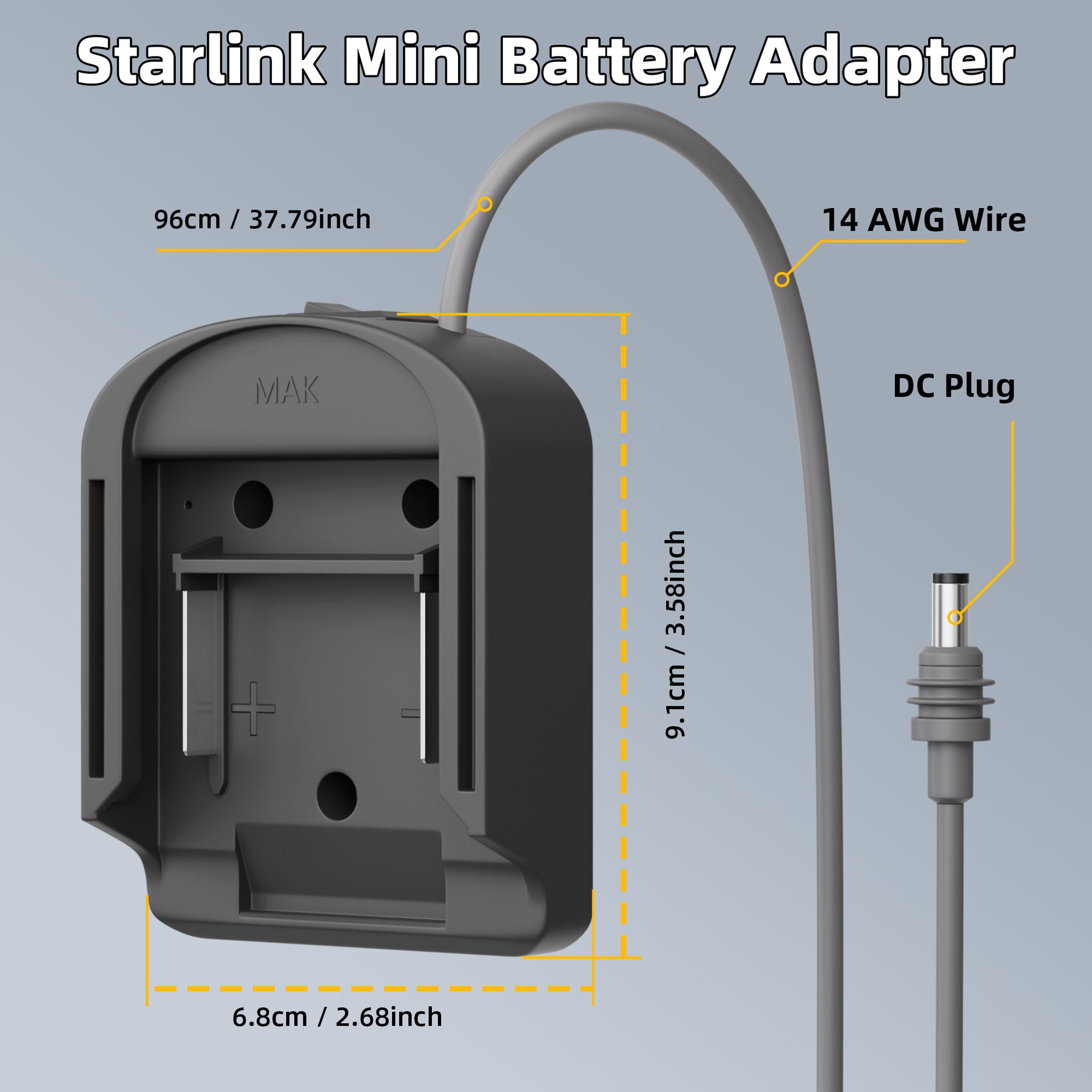 Starlink Mini DC Power Cable with Makita 18V Battery Adapter - 3.28FT ...