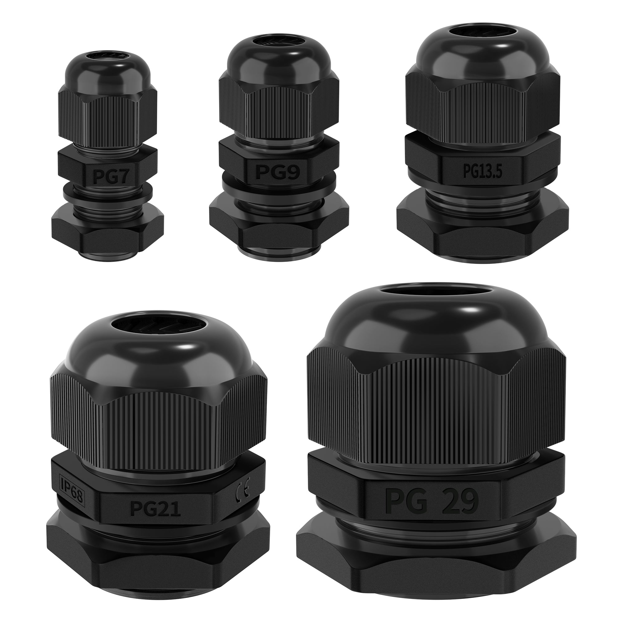 72PCS IP68 Waterproof Cord Grip Cable Glands Kit with PG7 to PG29 – DAIER