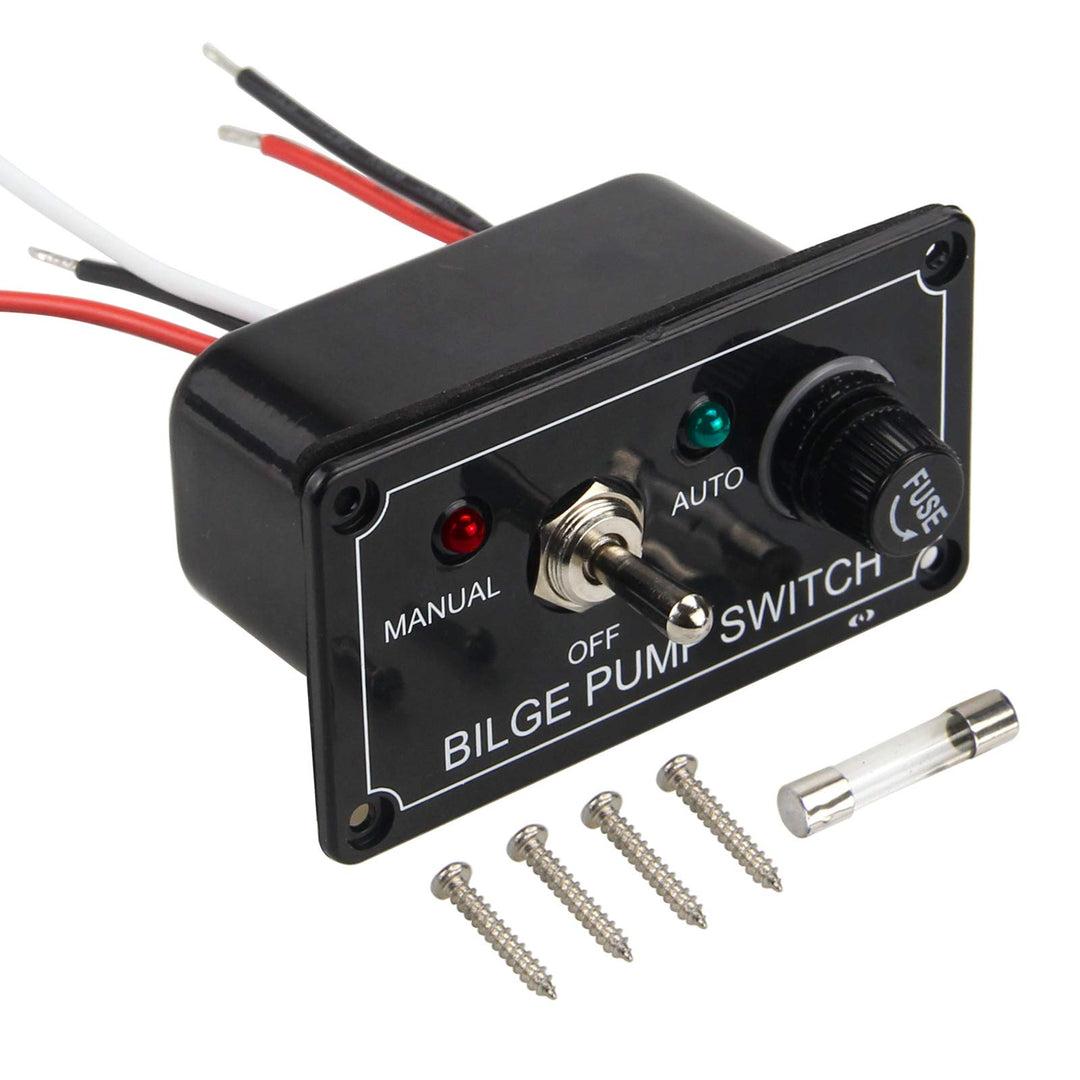 12V DC MANUAL OFF AUTO Marine Bilge Pump Switch Panel DAIER