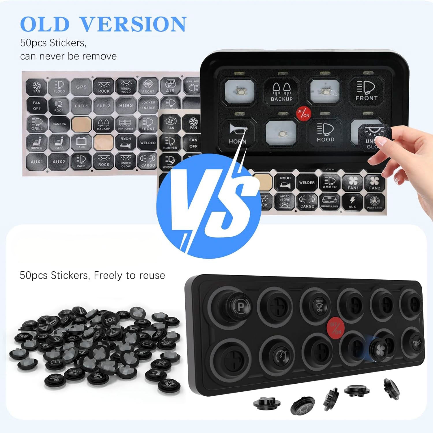 Multi-Color Backlight 12 Gang Switch Panel Relay System for Truck, Jee ...