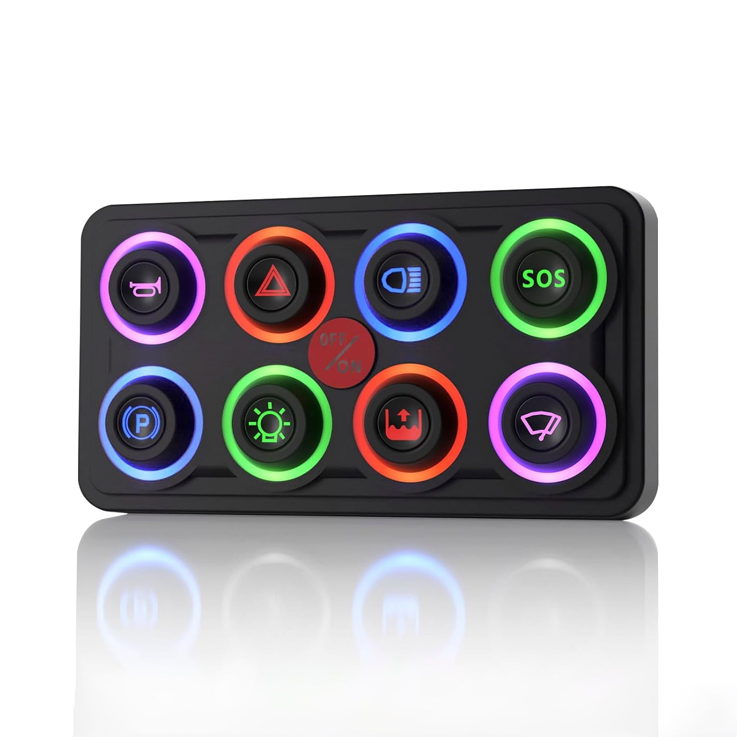 IP68 Waterproof 4 Memory Mode Programmable Multicolored 8 Gang Switch ...