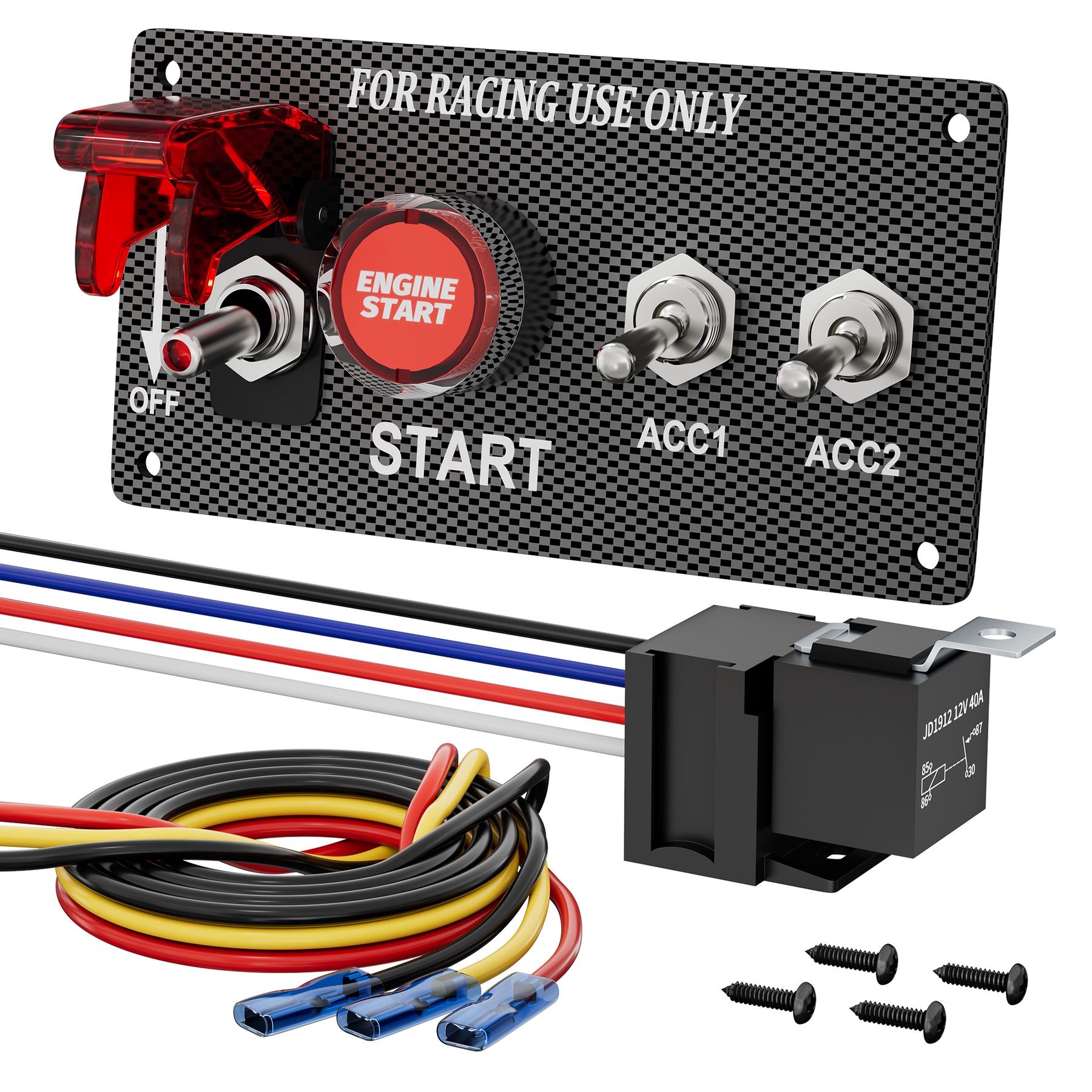 4 In 1 12V Racing Ignition Switch Panel Kit | Engine Start Button with ...