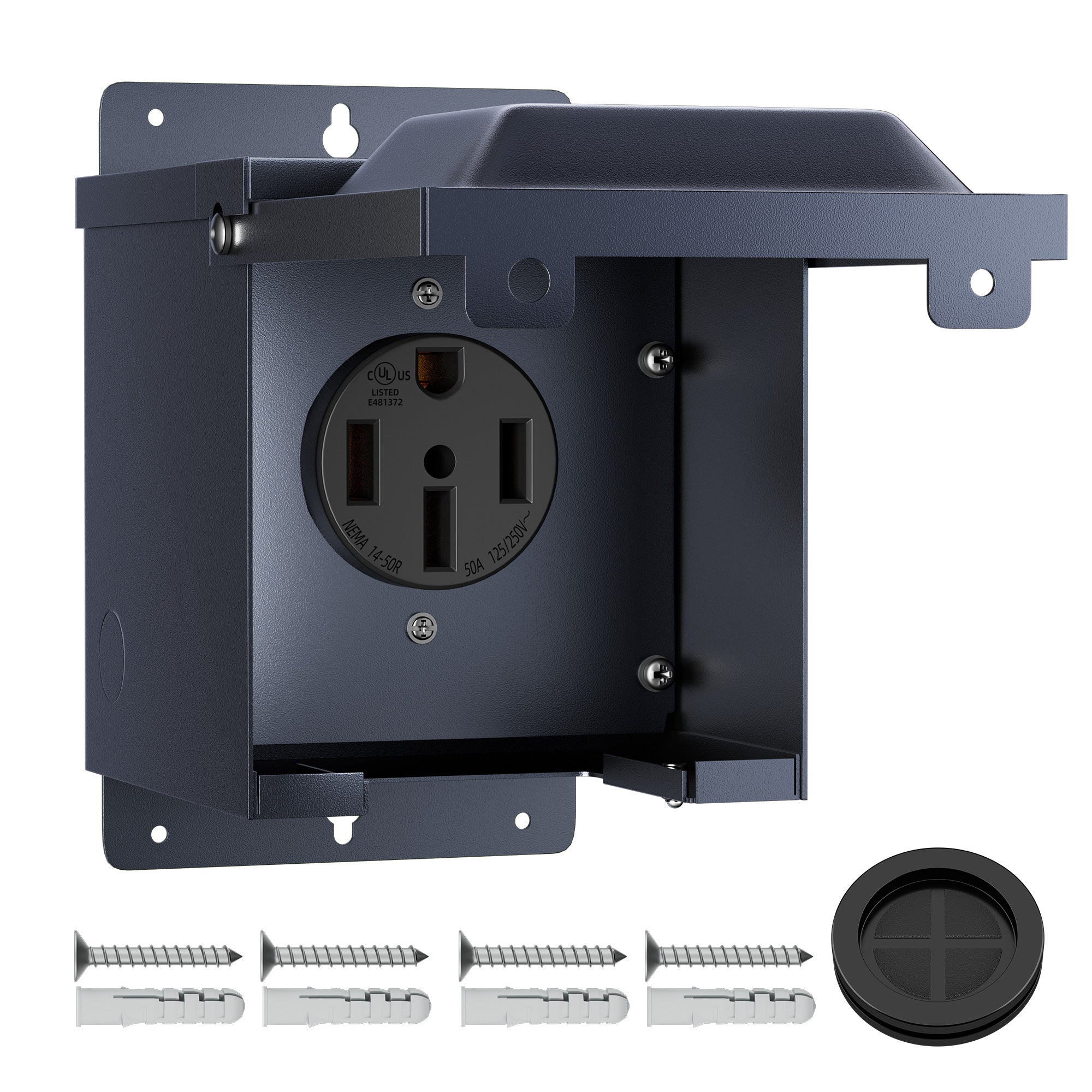 125/250V 50 Amp RV Outlet Box with NEMA 14-50R Receptacle and Type 3R ...