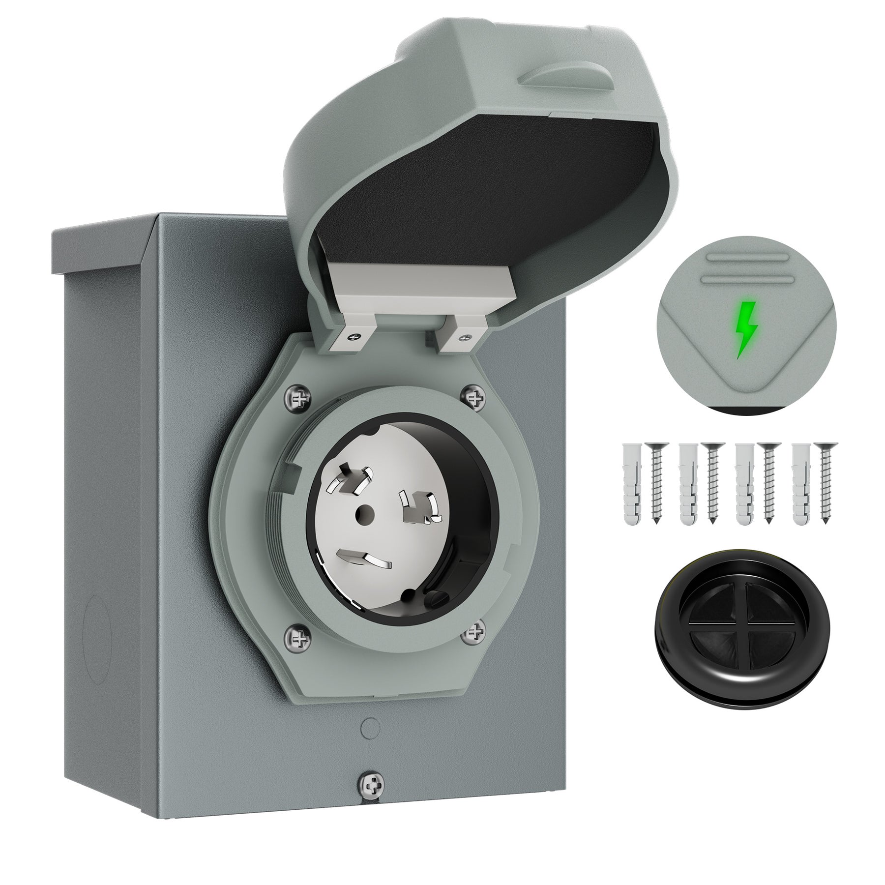 50A Power Inlet Box for 3 Prong NEMA SS2-50P 125/250Volt 12500 Watts w ...