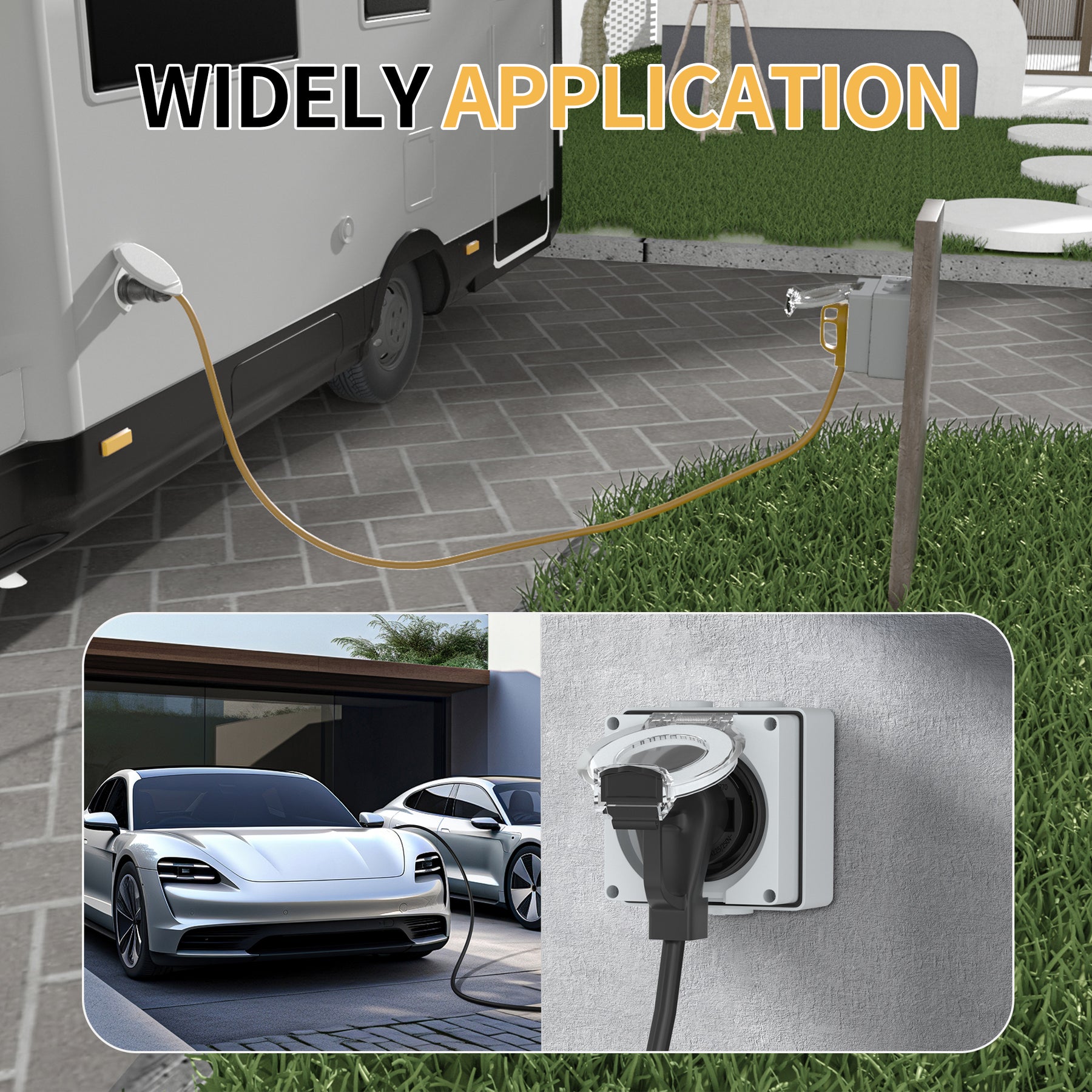 IP66 50A RV Outlet Panel Box with 125/250V NEMA 14-50R RV Receptacle E ...