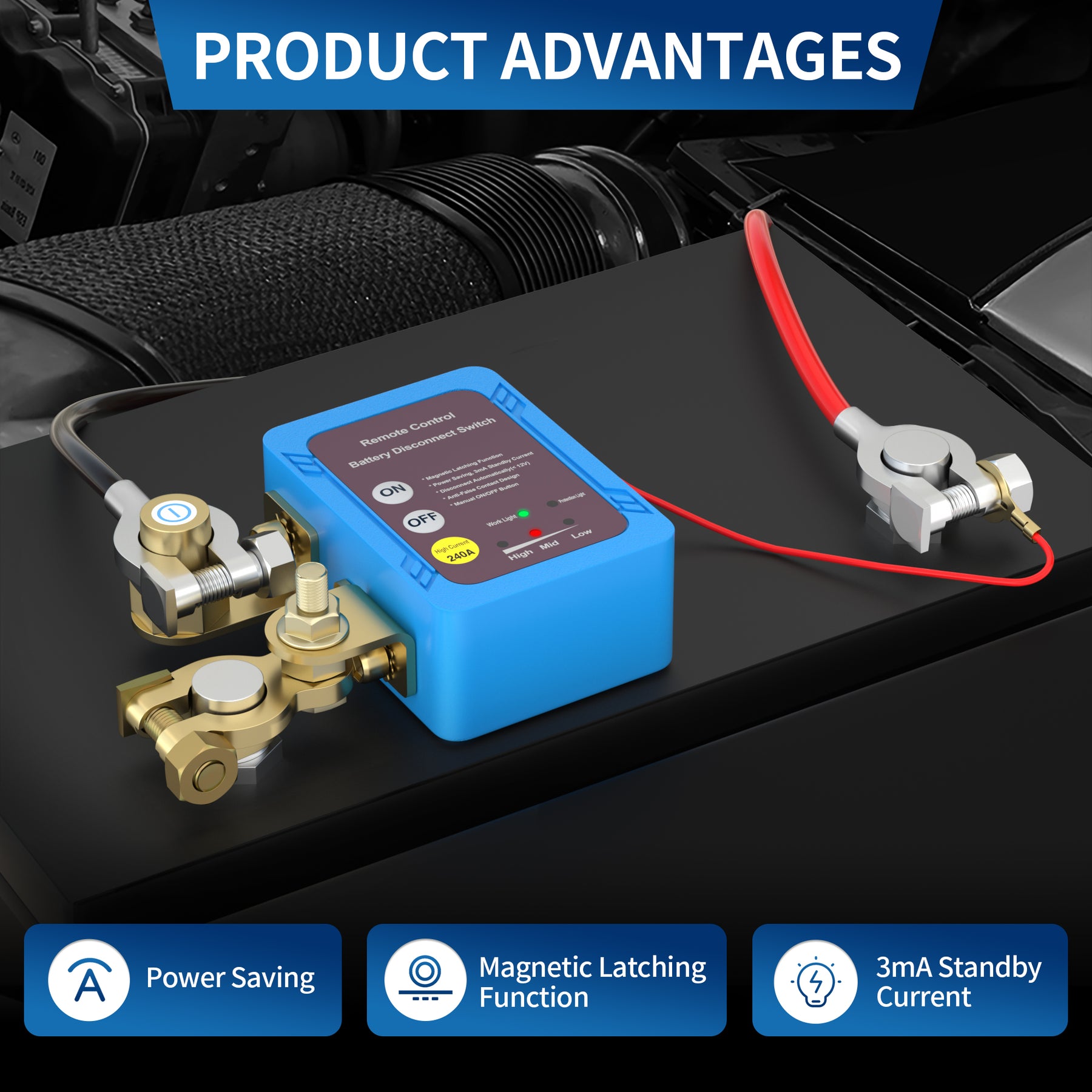 12V/24V 240A Automatic Disconnect ON-OFF Remote Control Battery Discon ...