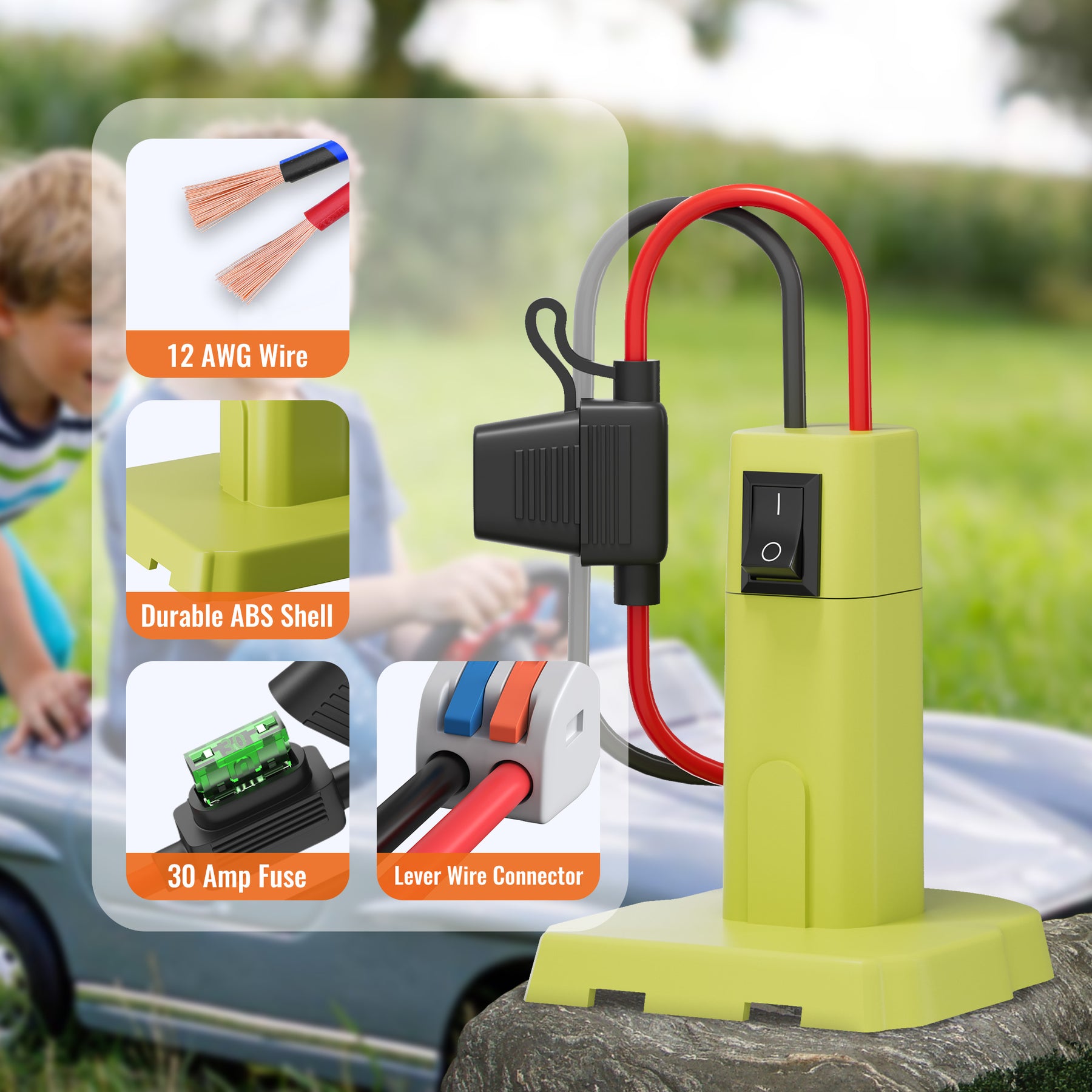 Ryobi 18V Batteries to Power Wheel Battery Adapter Kit with ON-OFF Swi ...