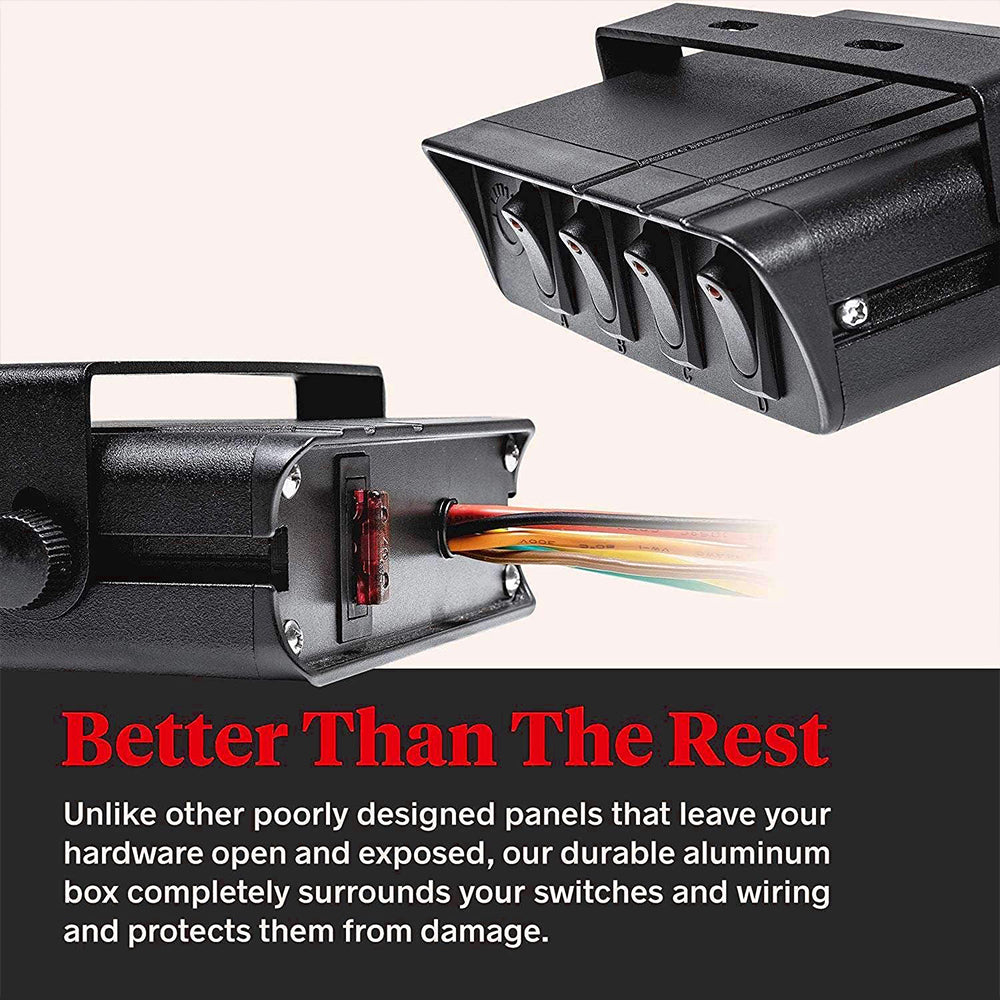 DC 12V/24V 20A SPST 4 Gang Rocker Switch Box – DAIER