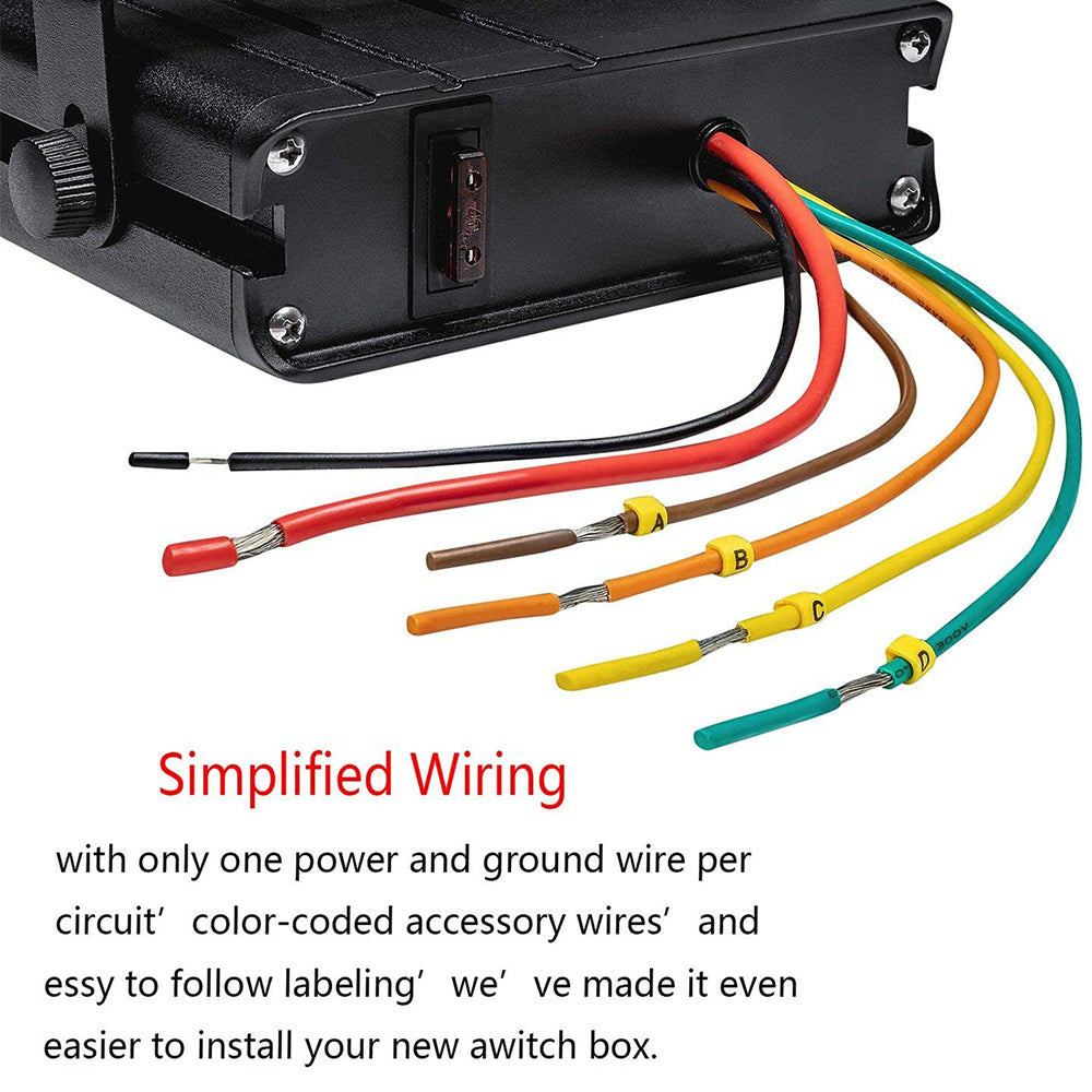 DC 12V/24V 20A SPST 4 Gang Rocker Switch Box Kit with Dot LED – DAIER
