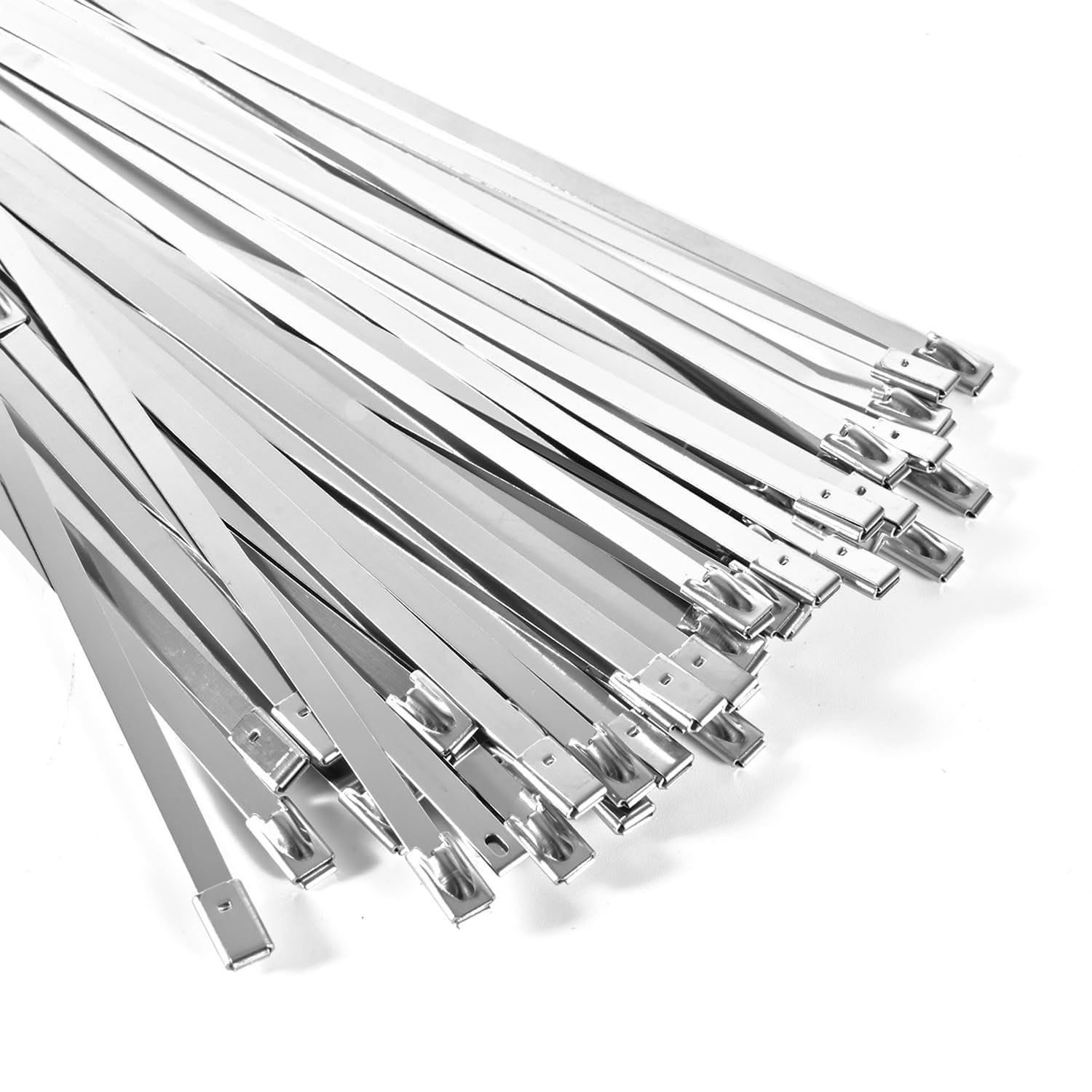 3.9-118 inches 304 Stainless Steel Zip Ties 100pcs Self-Locking Metal ...