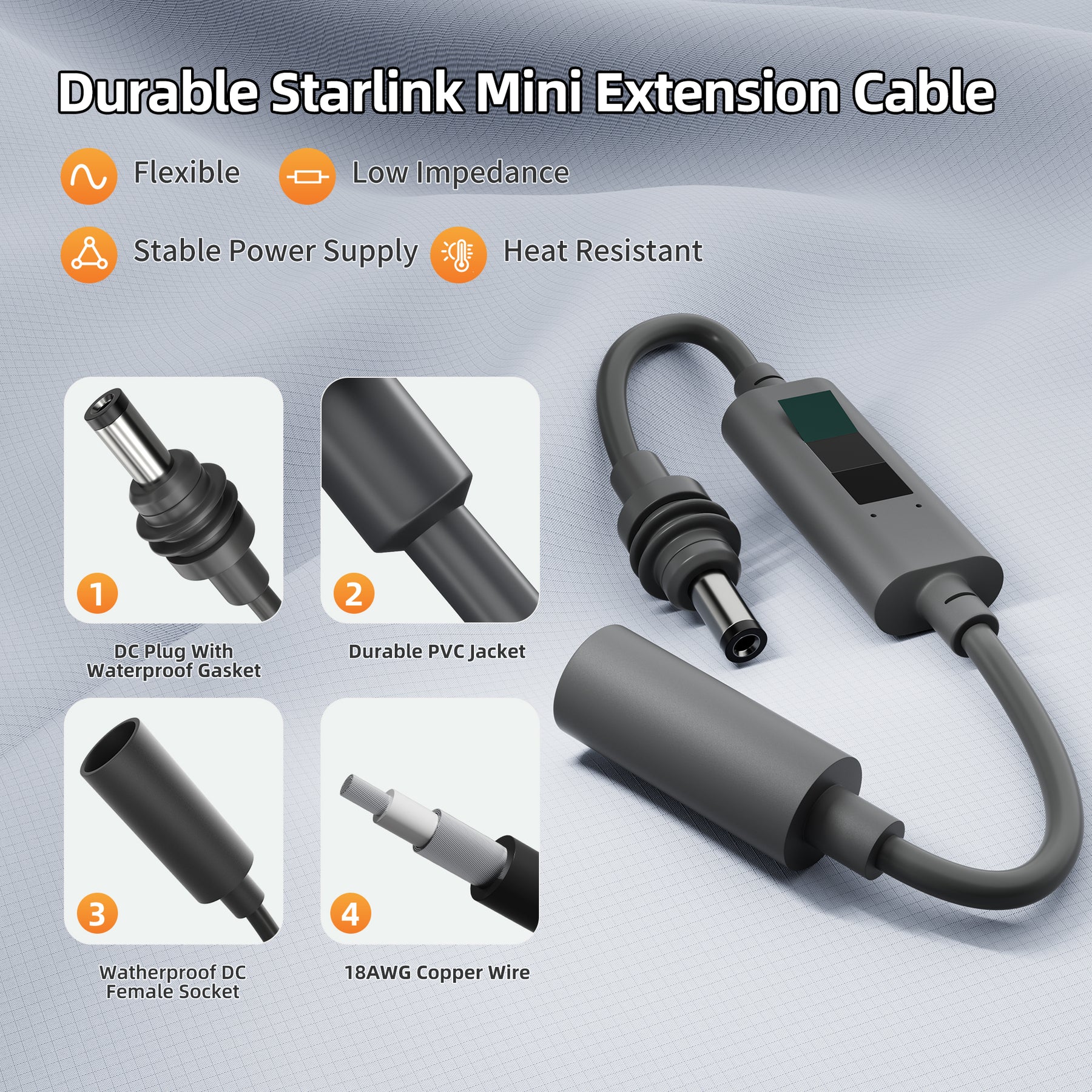 Starlink Mini DC to DC Female Adapter with Digital Volt/Amp Display ...